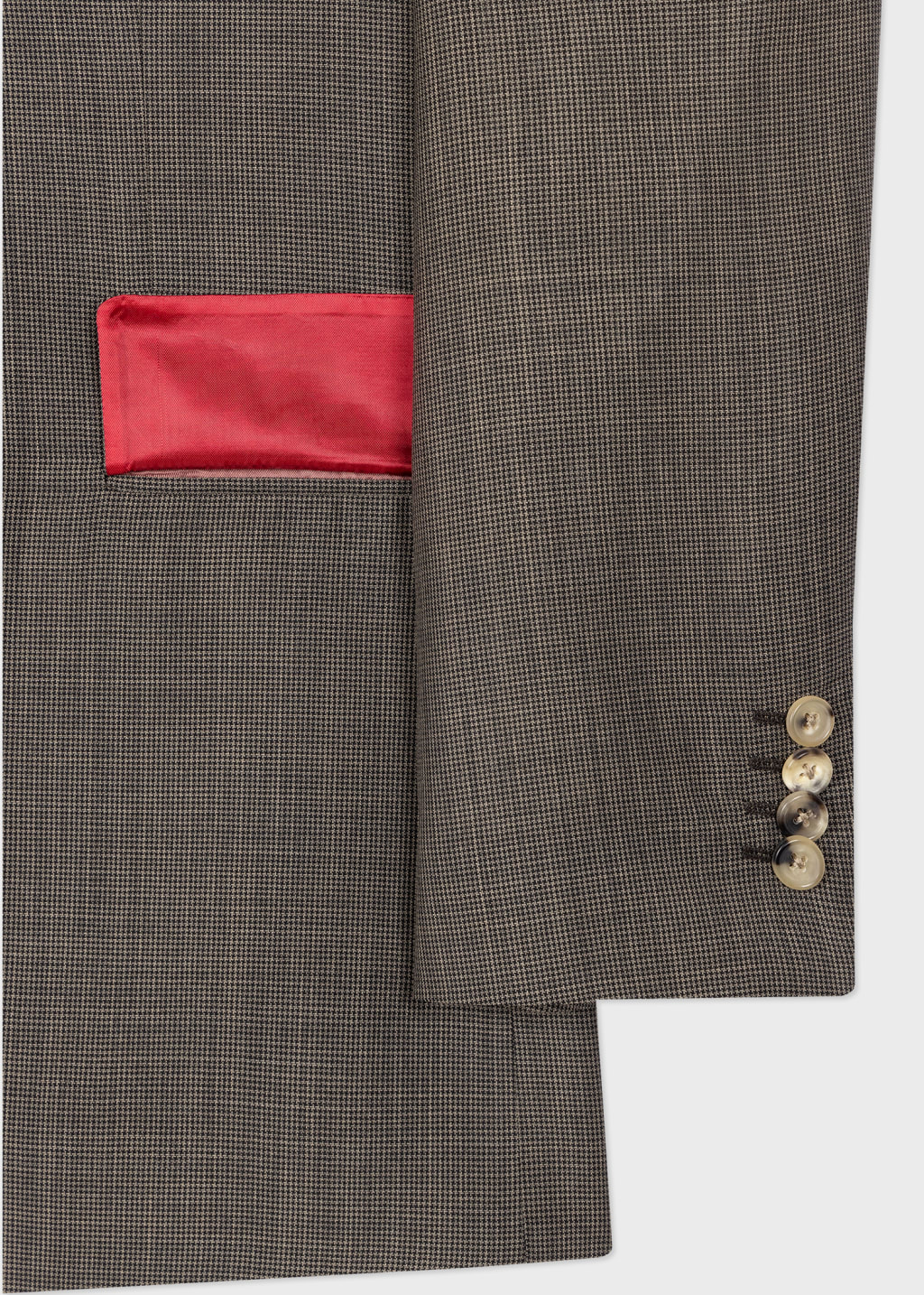 Men's Brown Micro Houndstooth Wool-Mohair Blazer