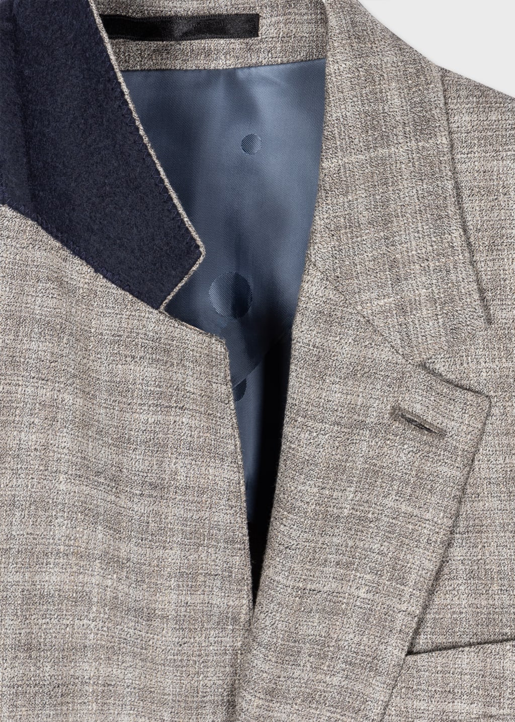 Men's Grey Ombre-Check Wool-Blend Buggy-Lined Blazer