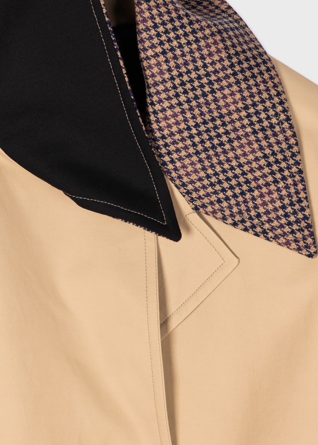 Women's Sand Check Collar Mac