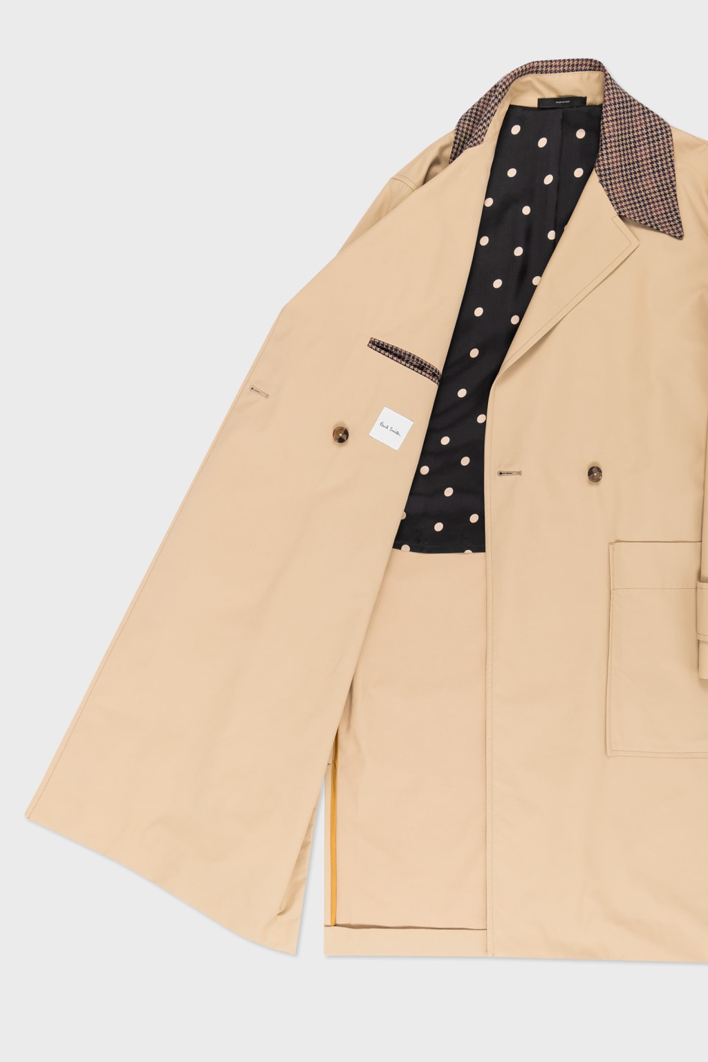 Women's Sand Check Collar Mac
