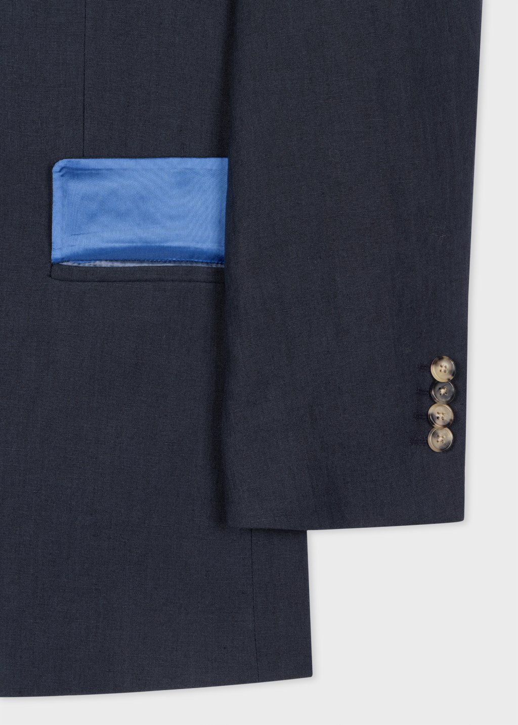Men's Navy Linen Buggy-Lined Blazer