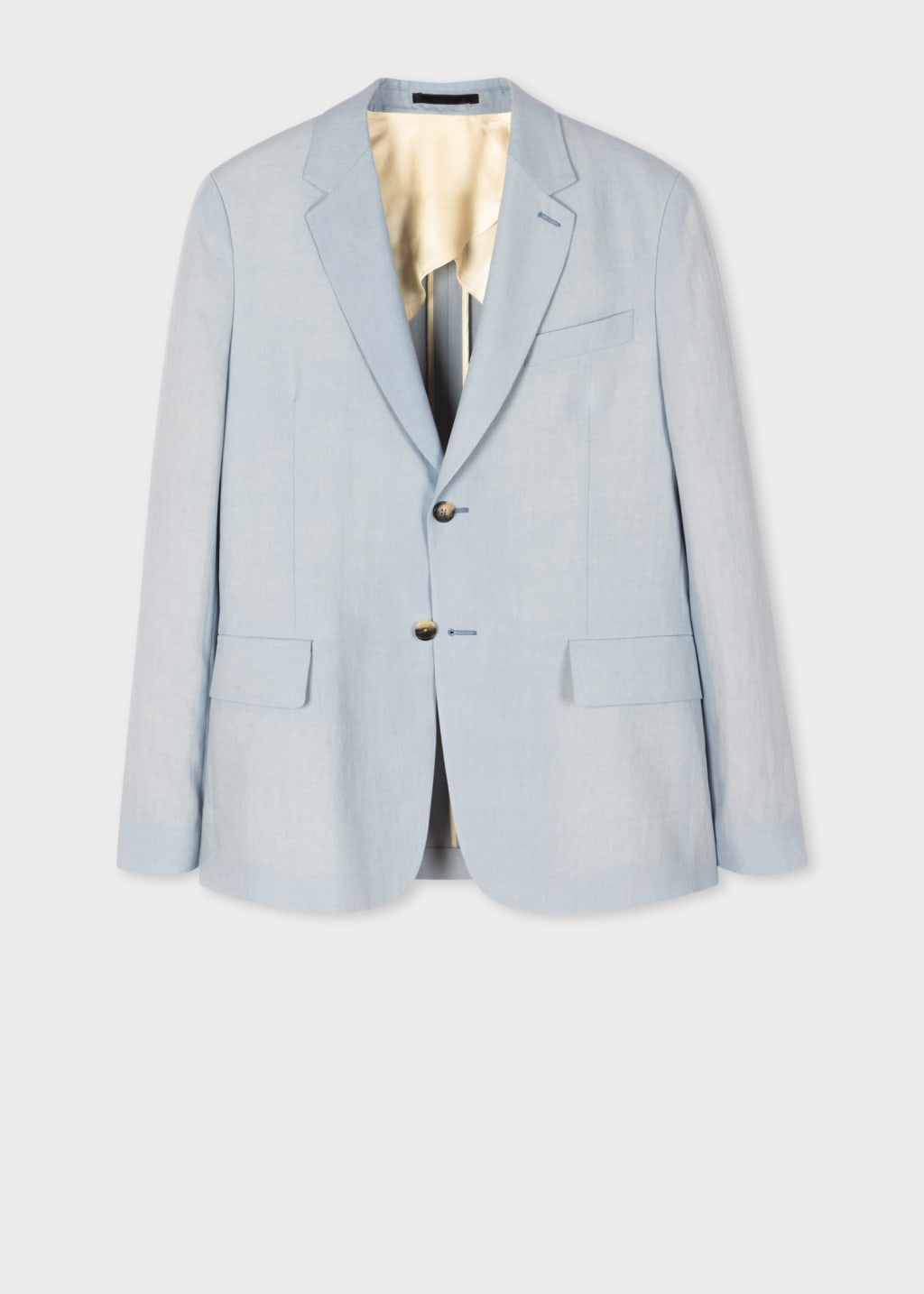 Men's Light Blue Linen Buggy-Lined Blazer