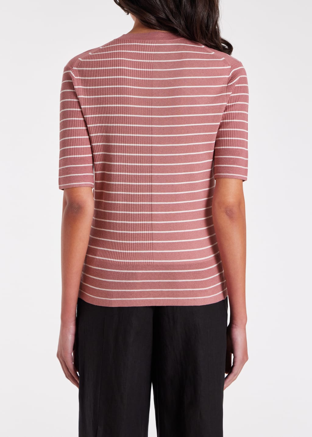 Women's Dusky Pink Stripe Knitted Top