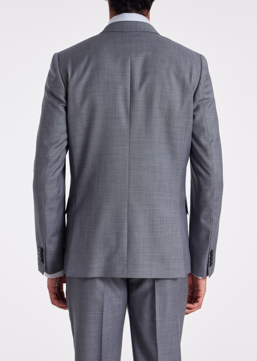 The Soho - Tailored-Fit Grey Blue Wool Sharkskin Suit