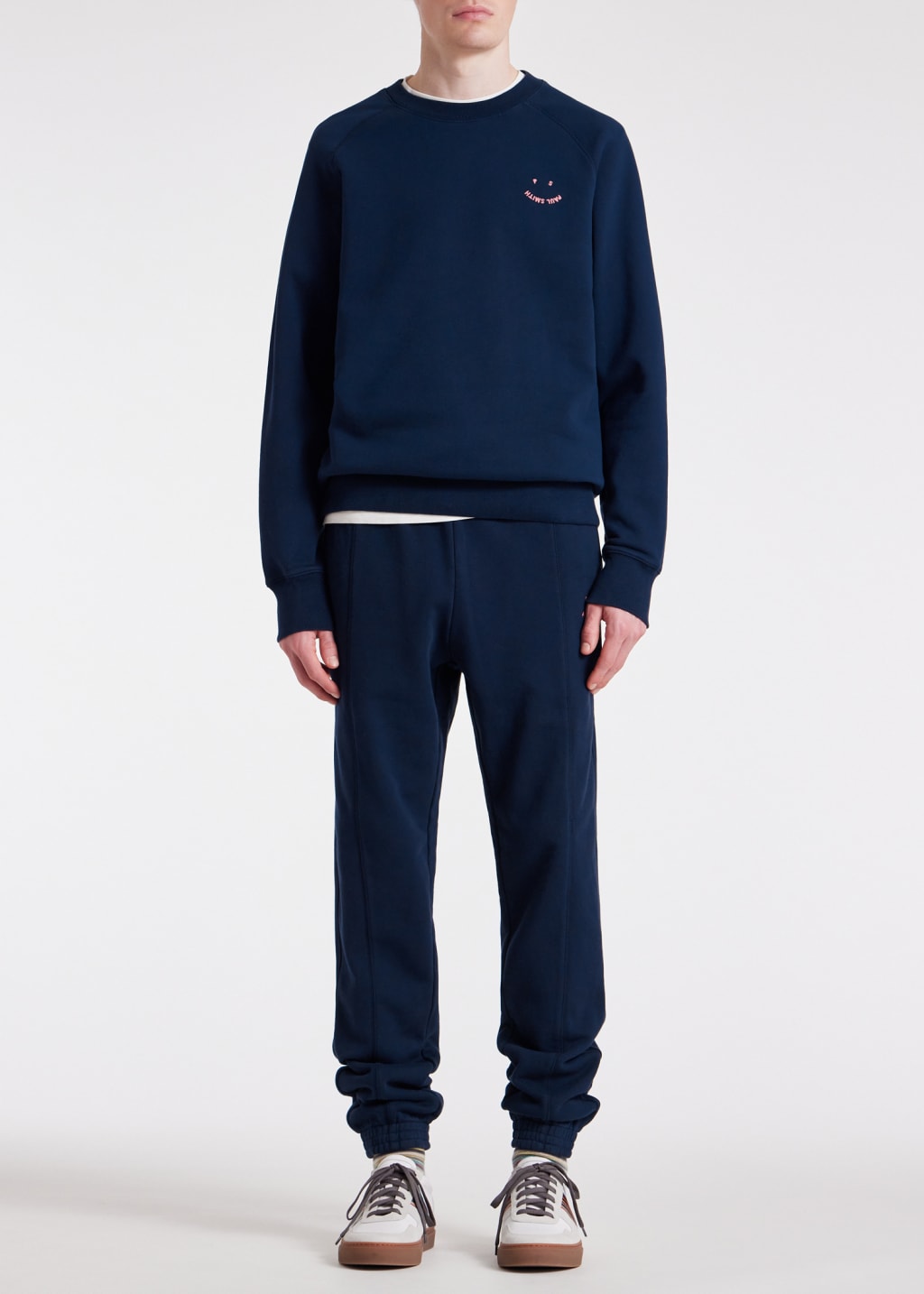 Men's Navy Cotton 'Happy' Sweatpants