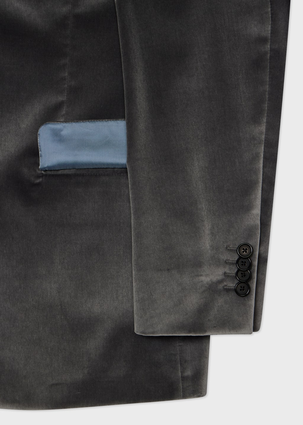 The Soho - Tailored-Fit Steel Grey Velvet Blazer