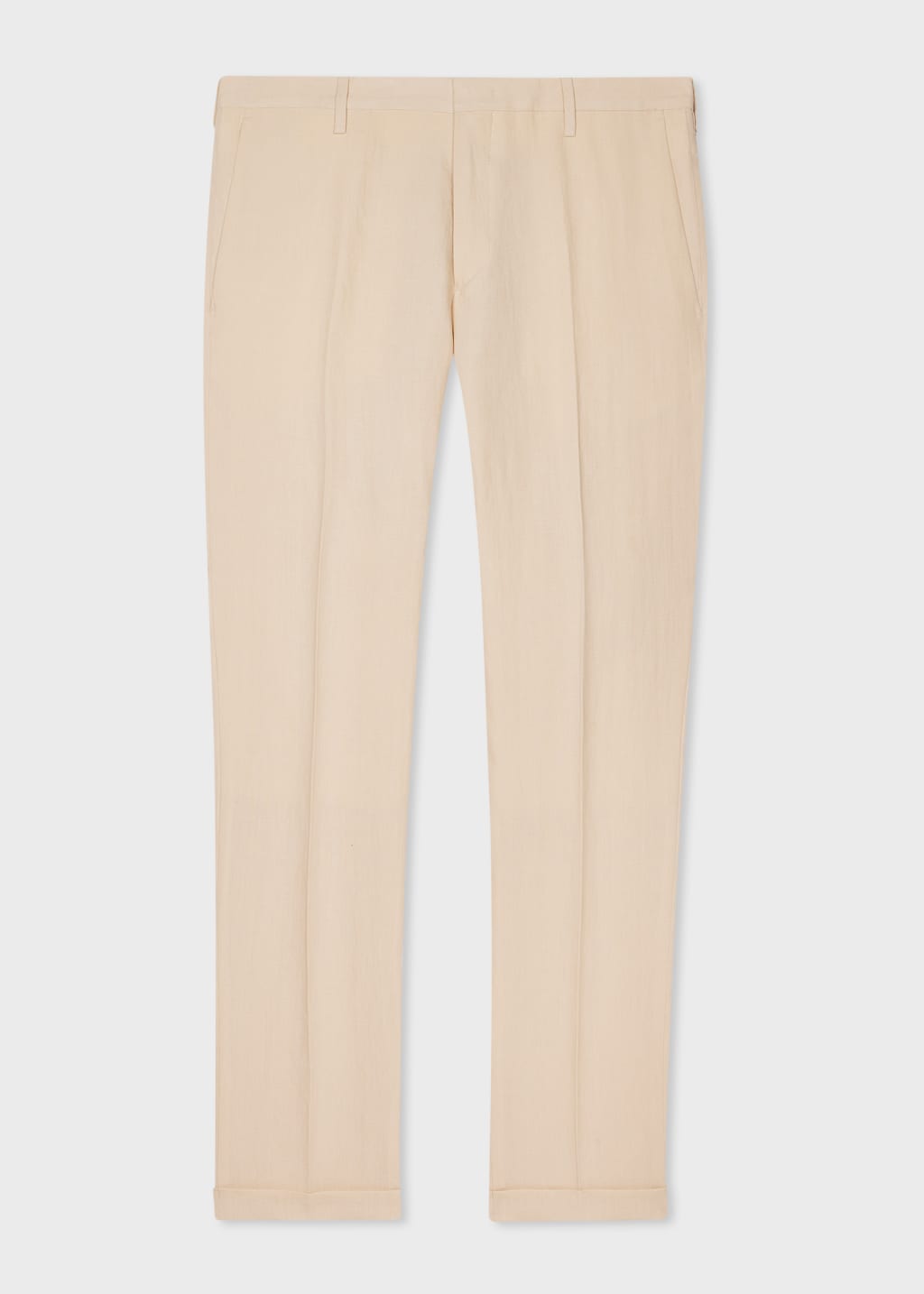 Tan Slim-Fit Linen Trousers