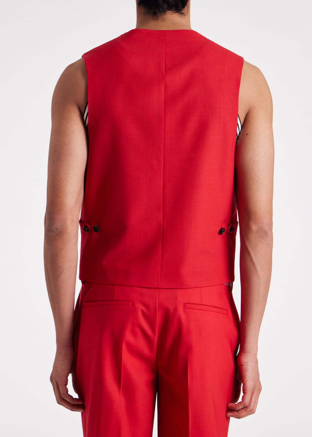 Men's Red Fresco Wool Waistcoat