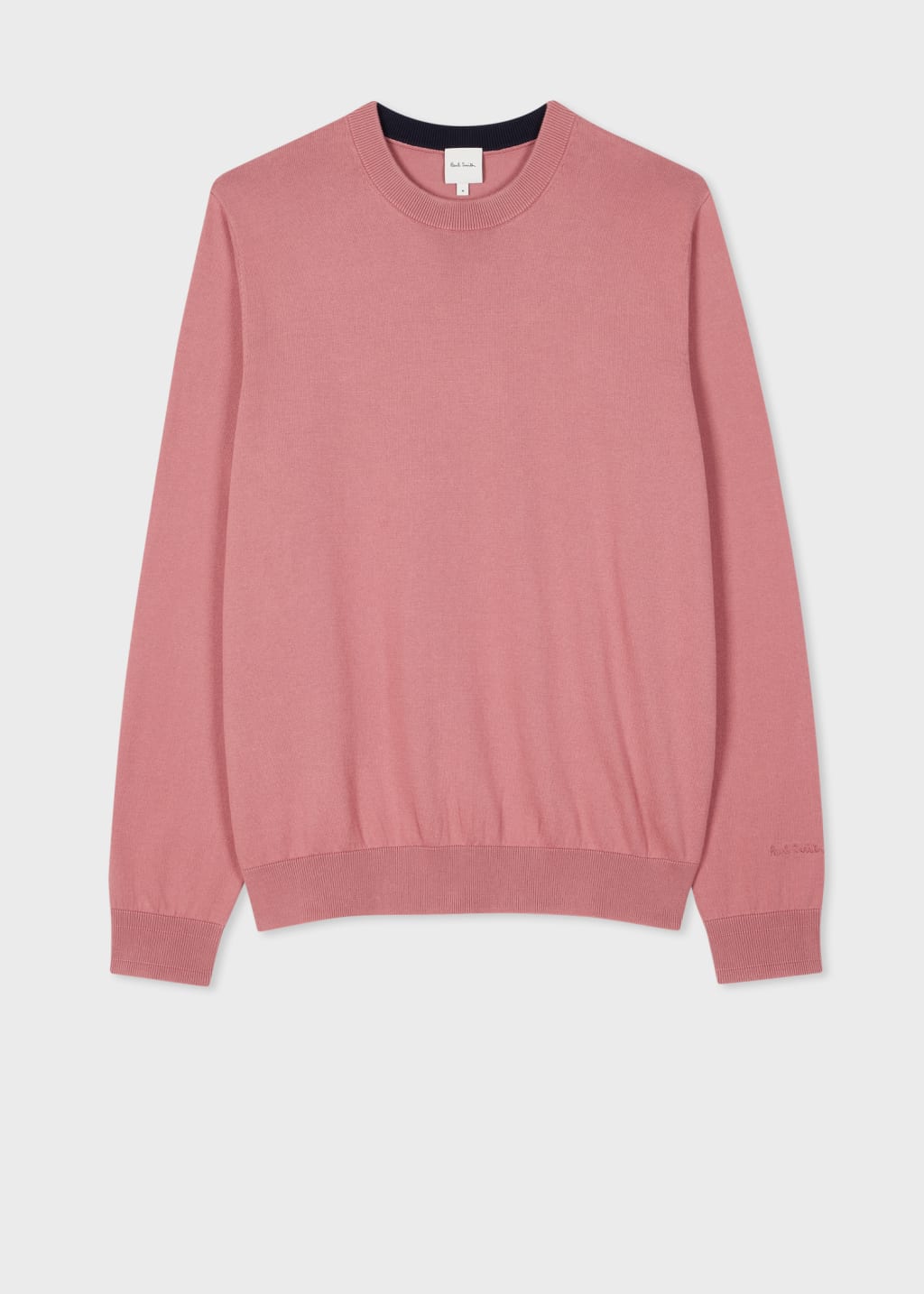 Dusky Pink Organic Cotton Crew Neck Sweater Paul Smith
