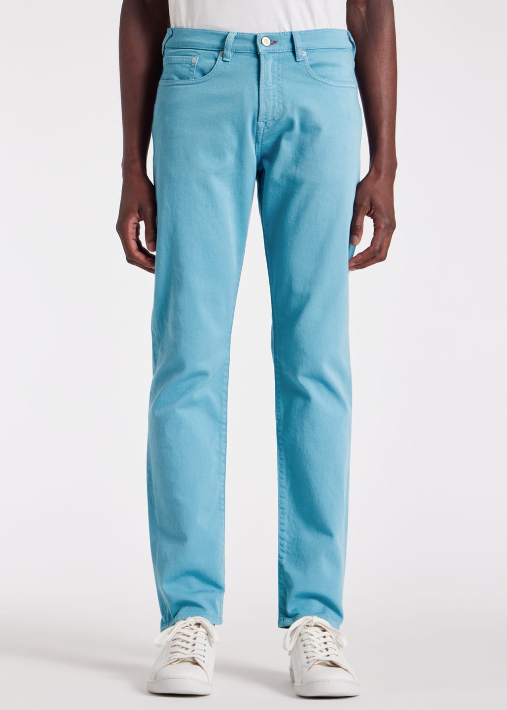 Men's Tapered-Fit Powder Blue Garment-Dyed Jeans