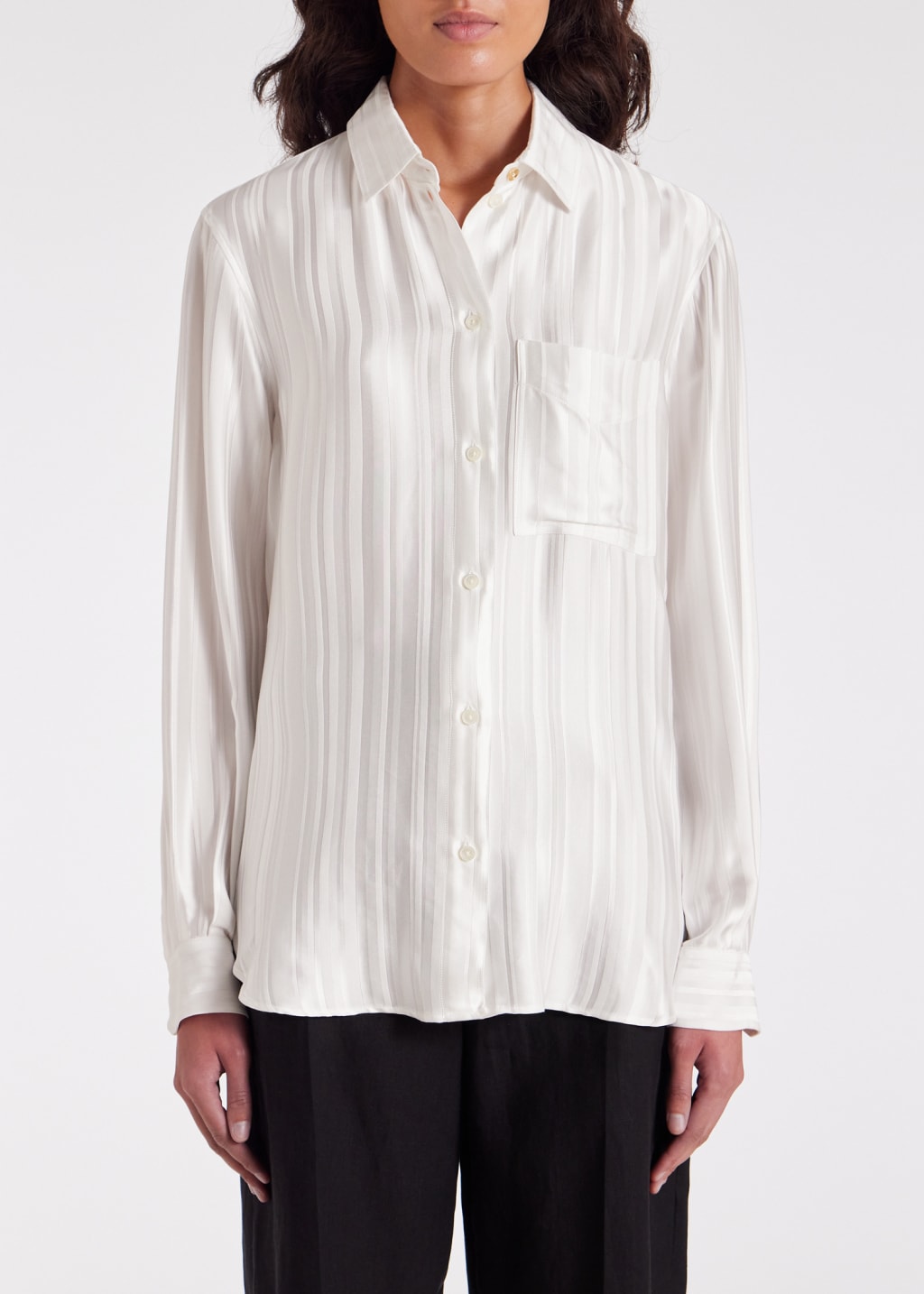 Women's White 'Shadow Stripe' Shirt