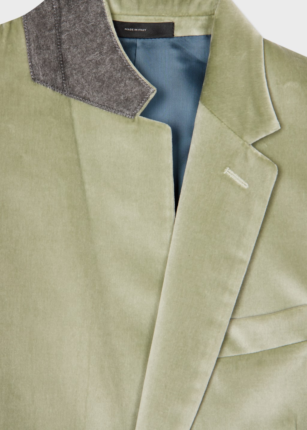 The Soho - Tailored-Fit Pistachio Velvet Blazer