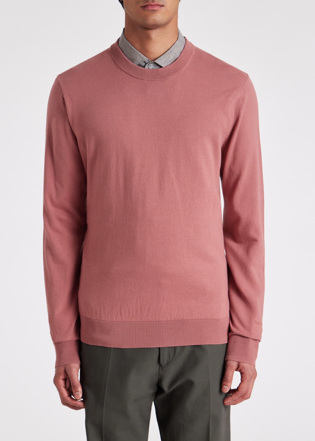 Dusky Pink Organic Cotton Crew Neck Sweater Paul Smith