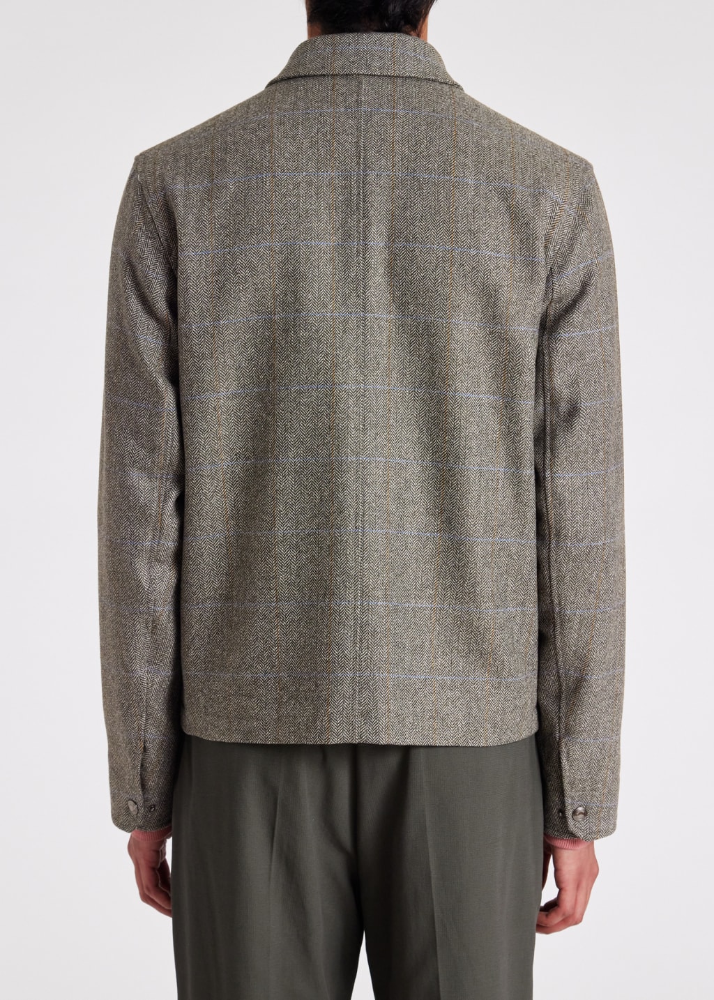 Men's Grey Wool Tweed Bomber Jacket