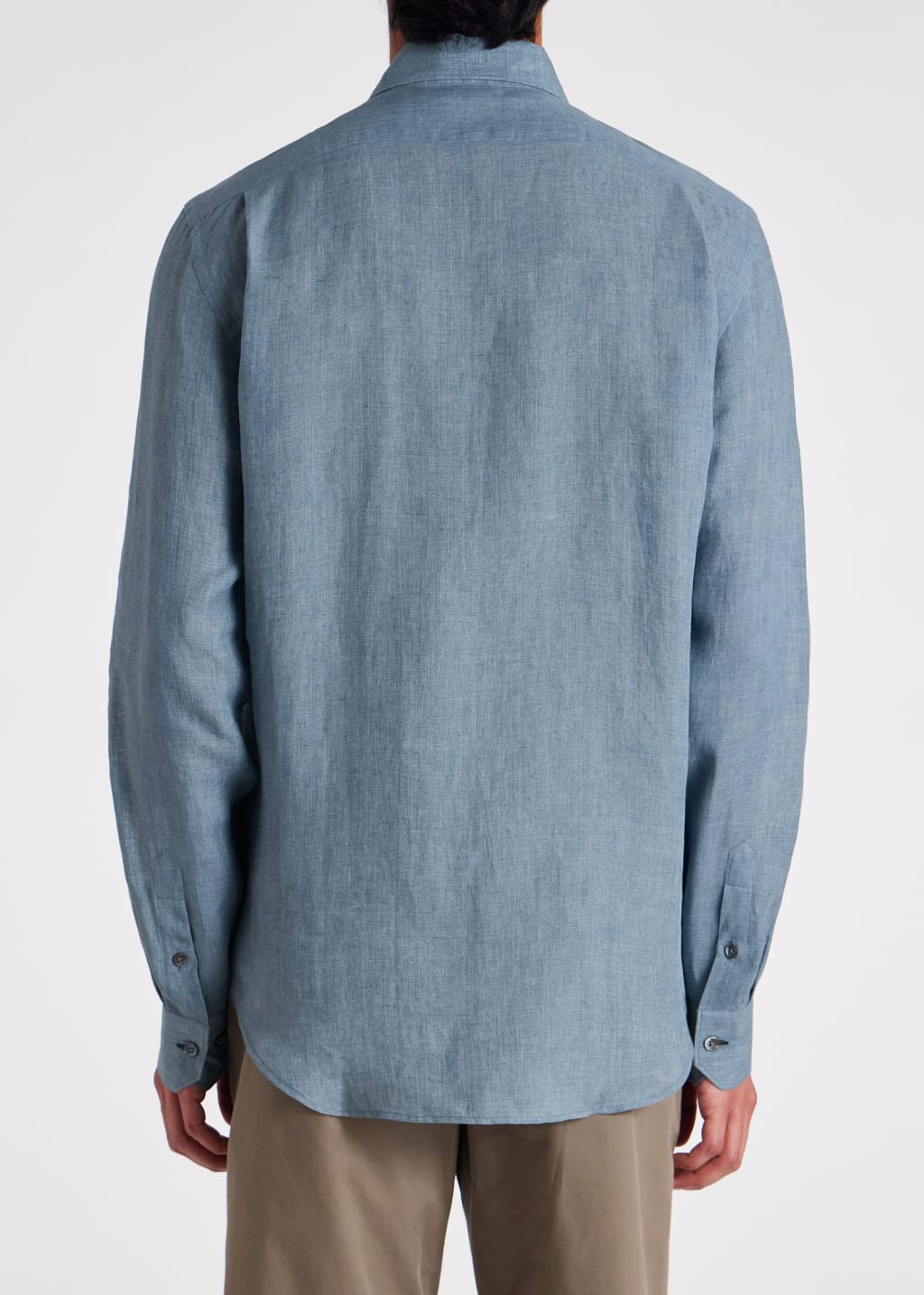 Men's Slim-Fit Light Blue Linen Shirt
