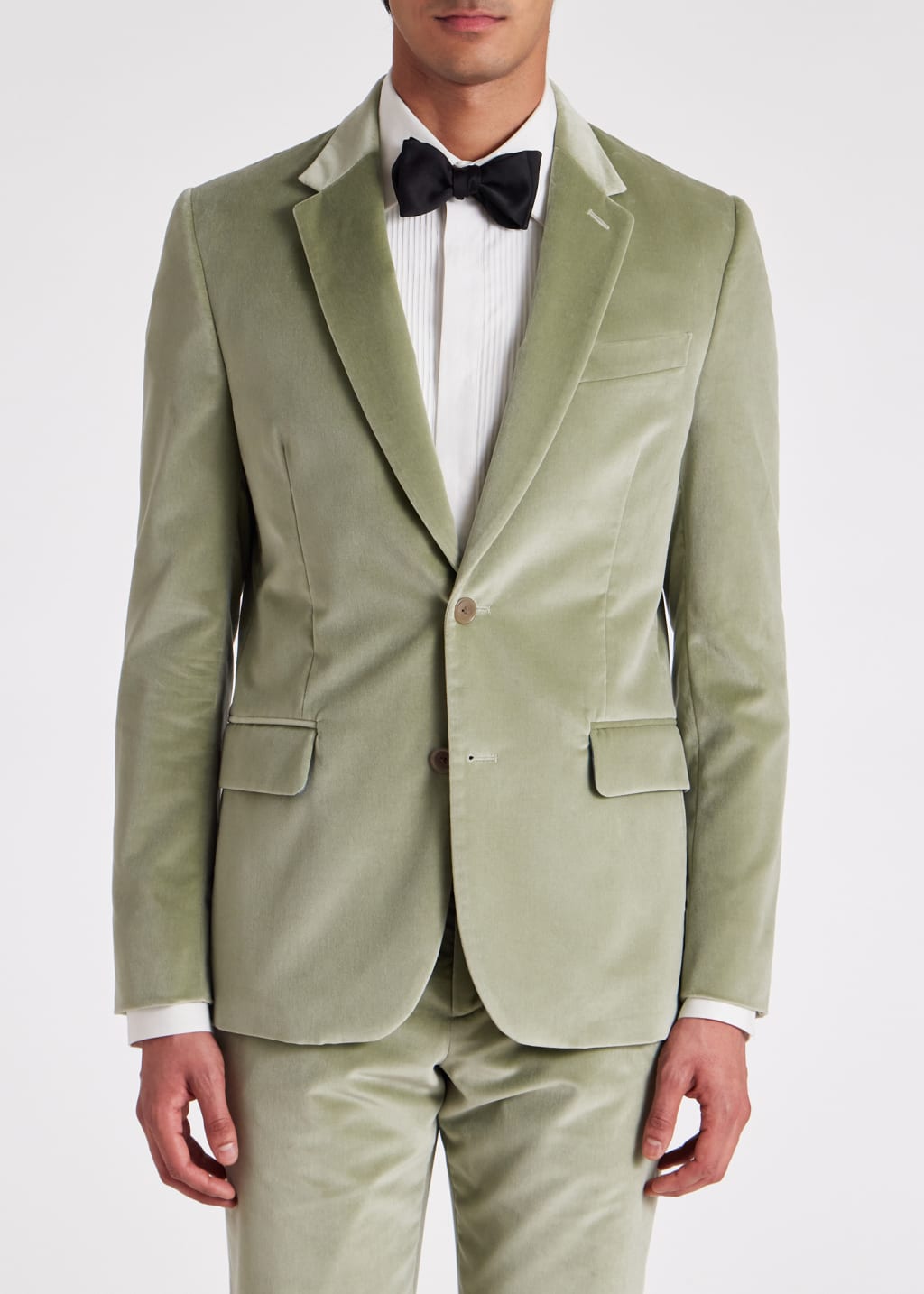 The Soho - Tailored-Fit Pistachio Velvet Blazer