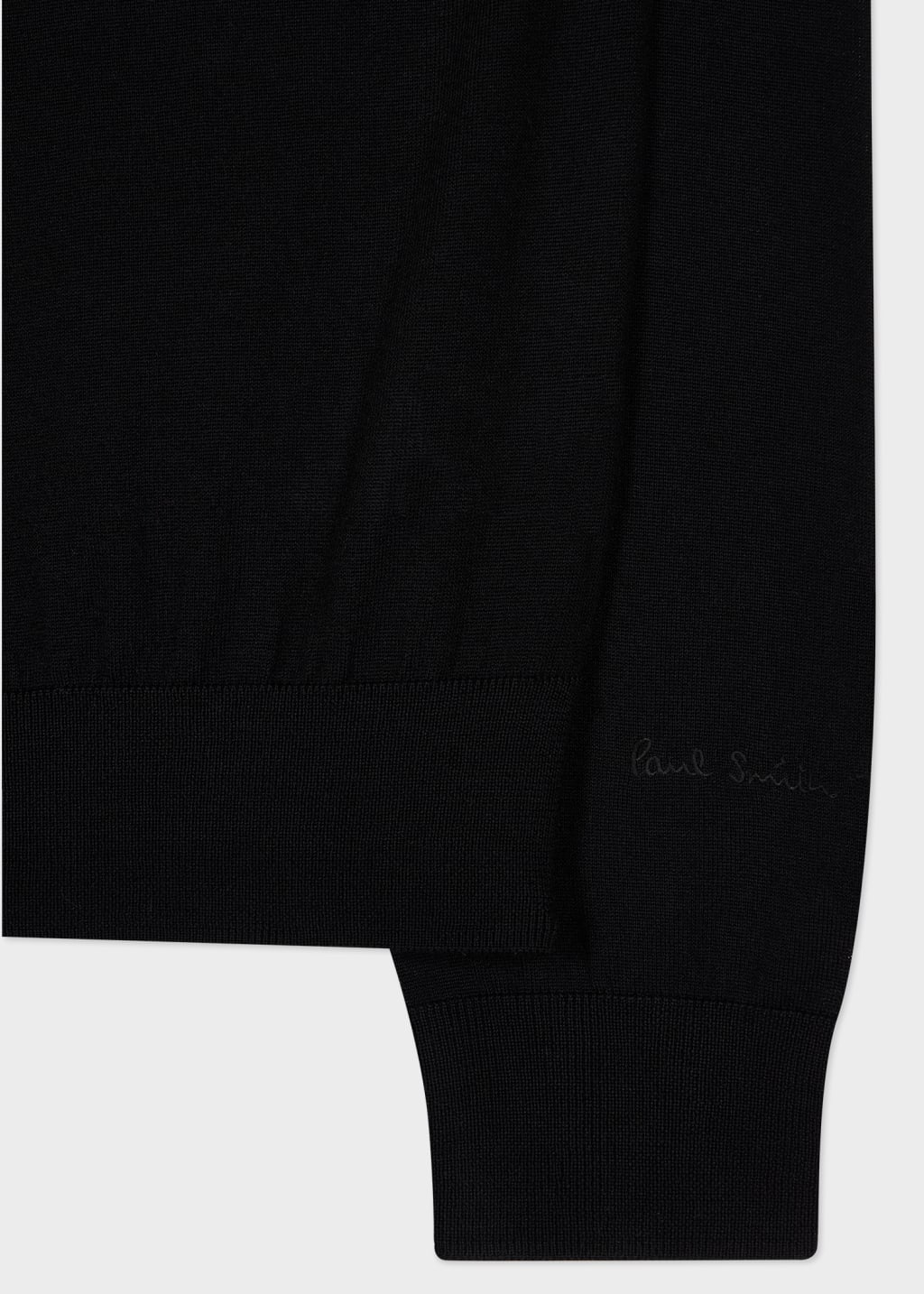 Men's Black Merino Wool V-Neck Sweater