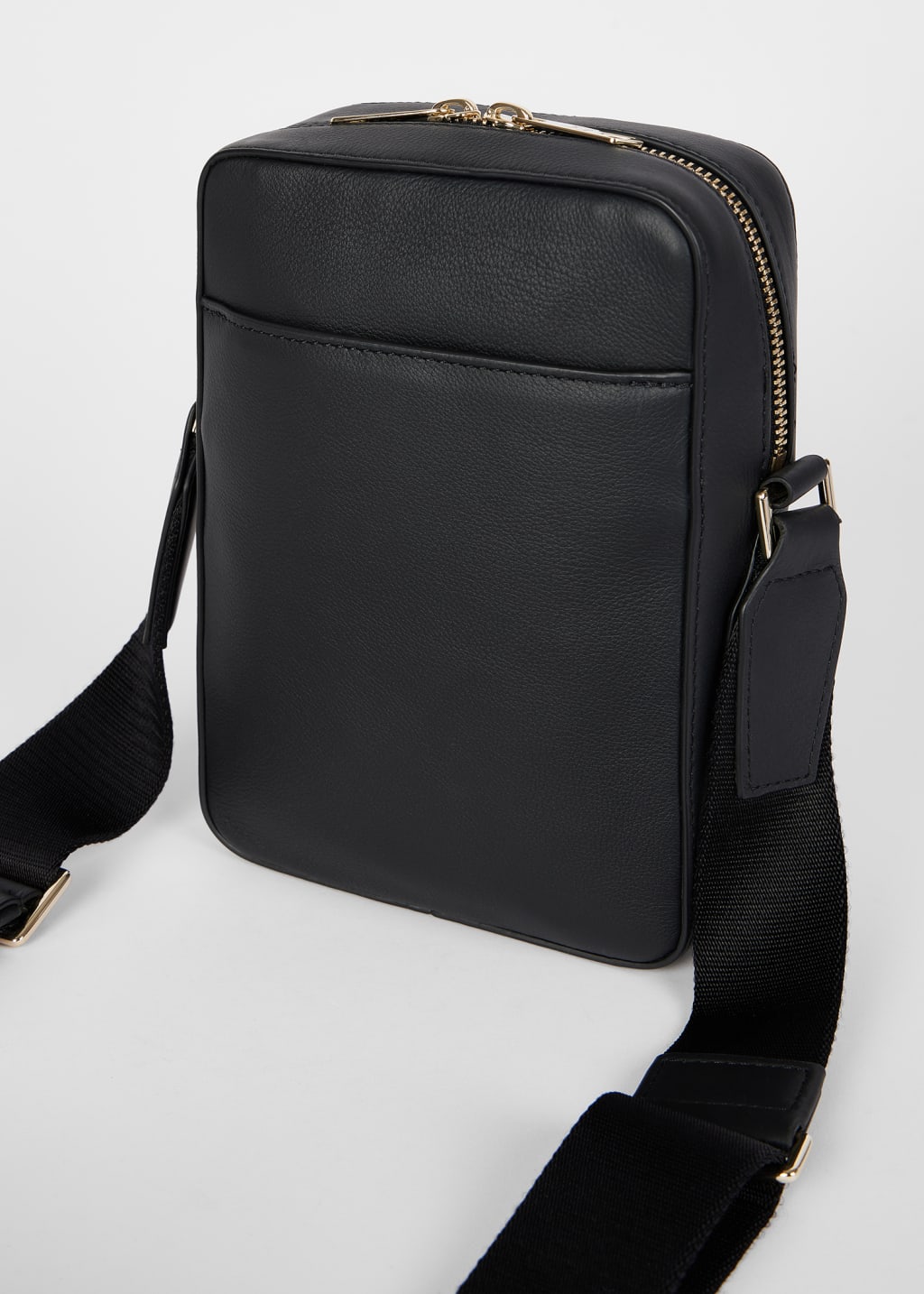 Black 'Signature Stripe' Leather Flight Bag