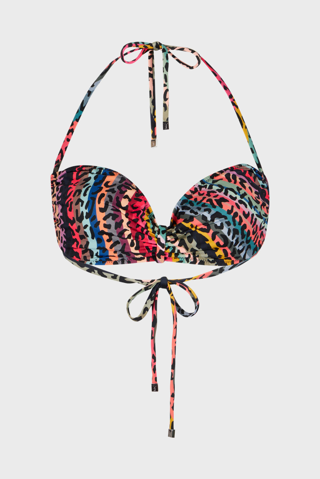 Women's Multi Colour Animal Print Bandeau Bikini Top