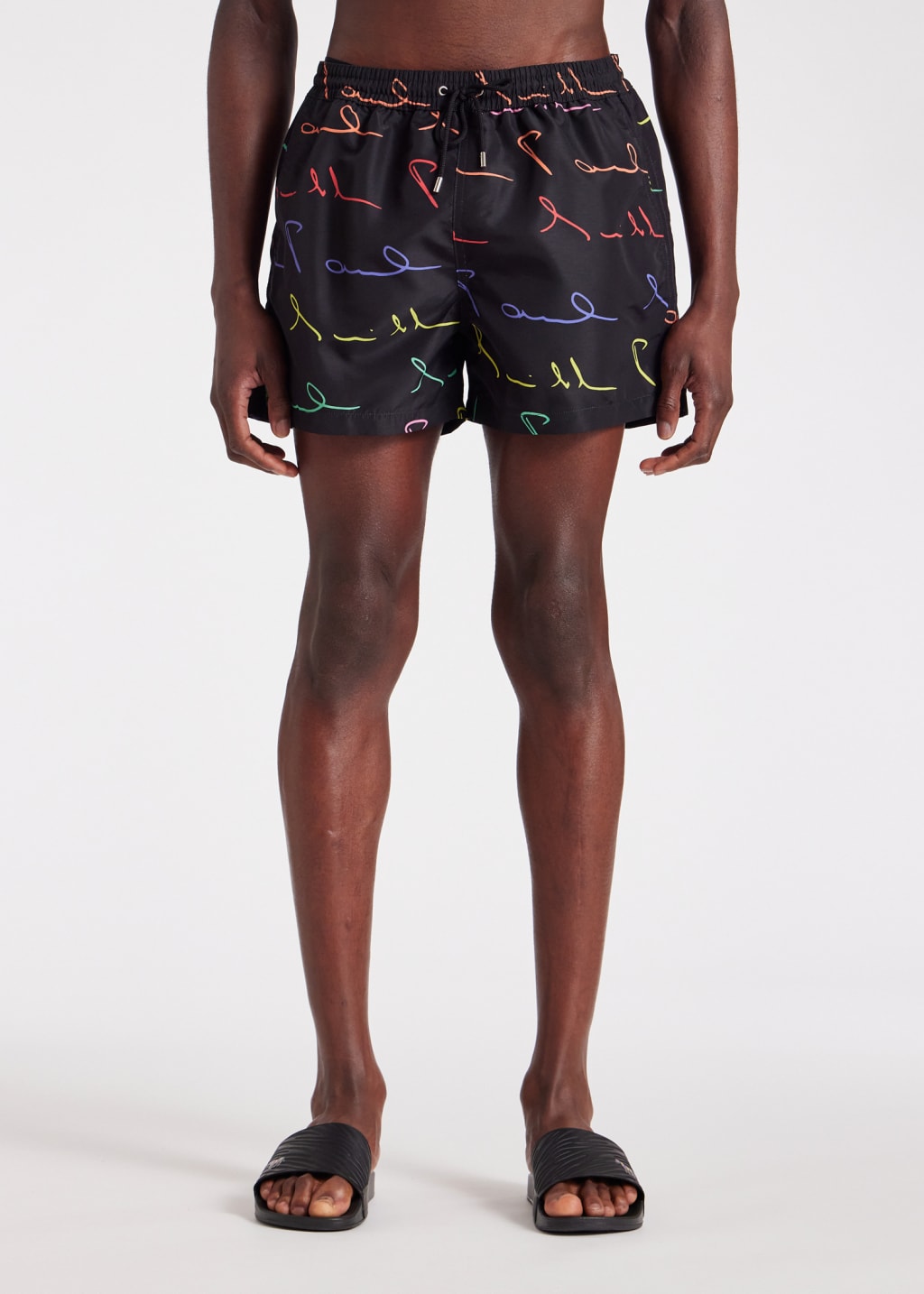 Men's Black 'Handwritten Logo' Swim Shorts