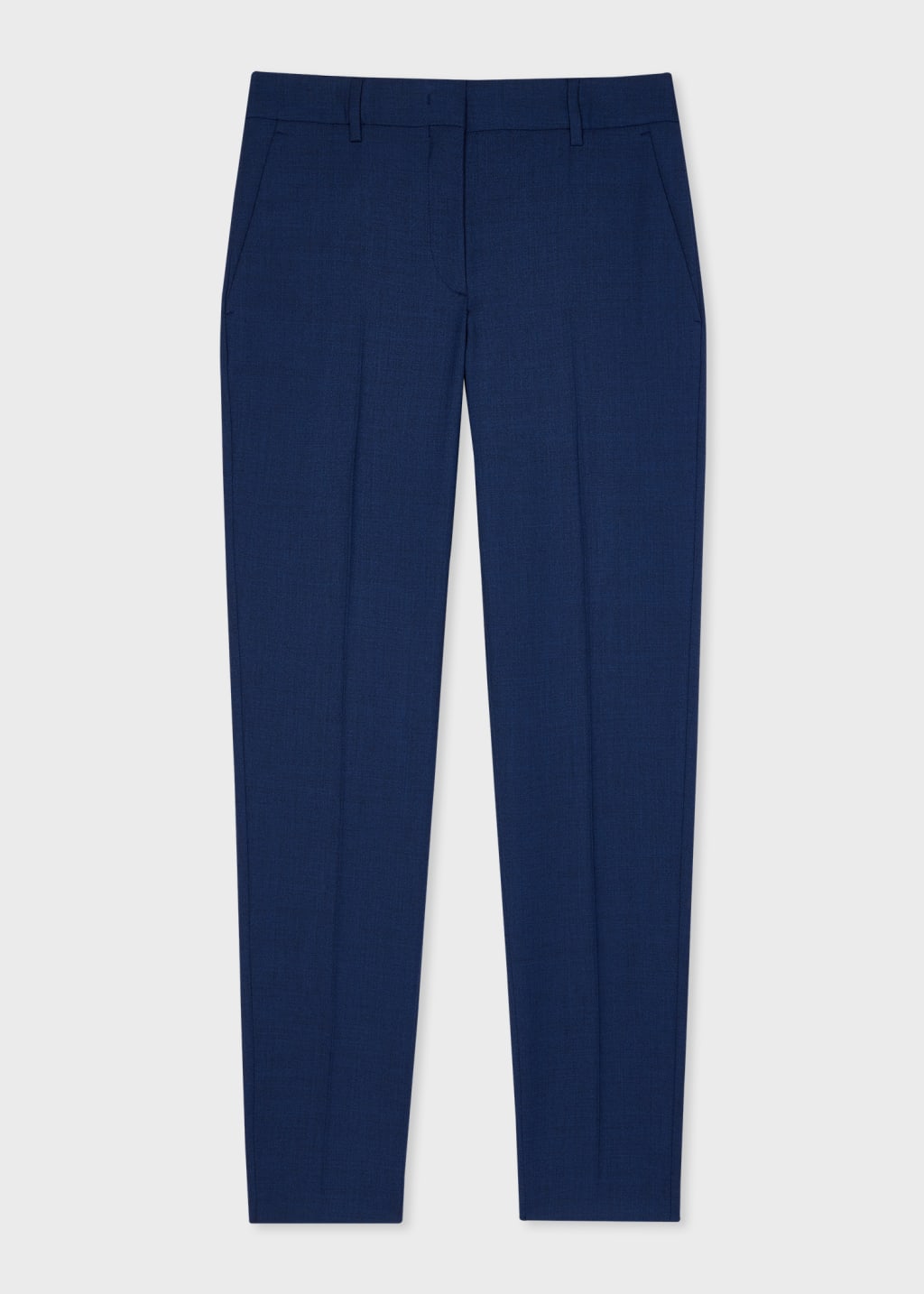 Women's Dark Blue Wool Tapered-Fit Trousers