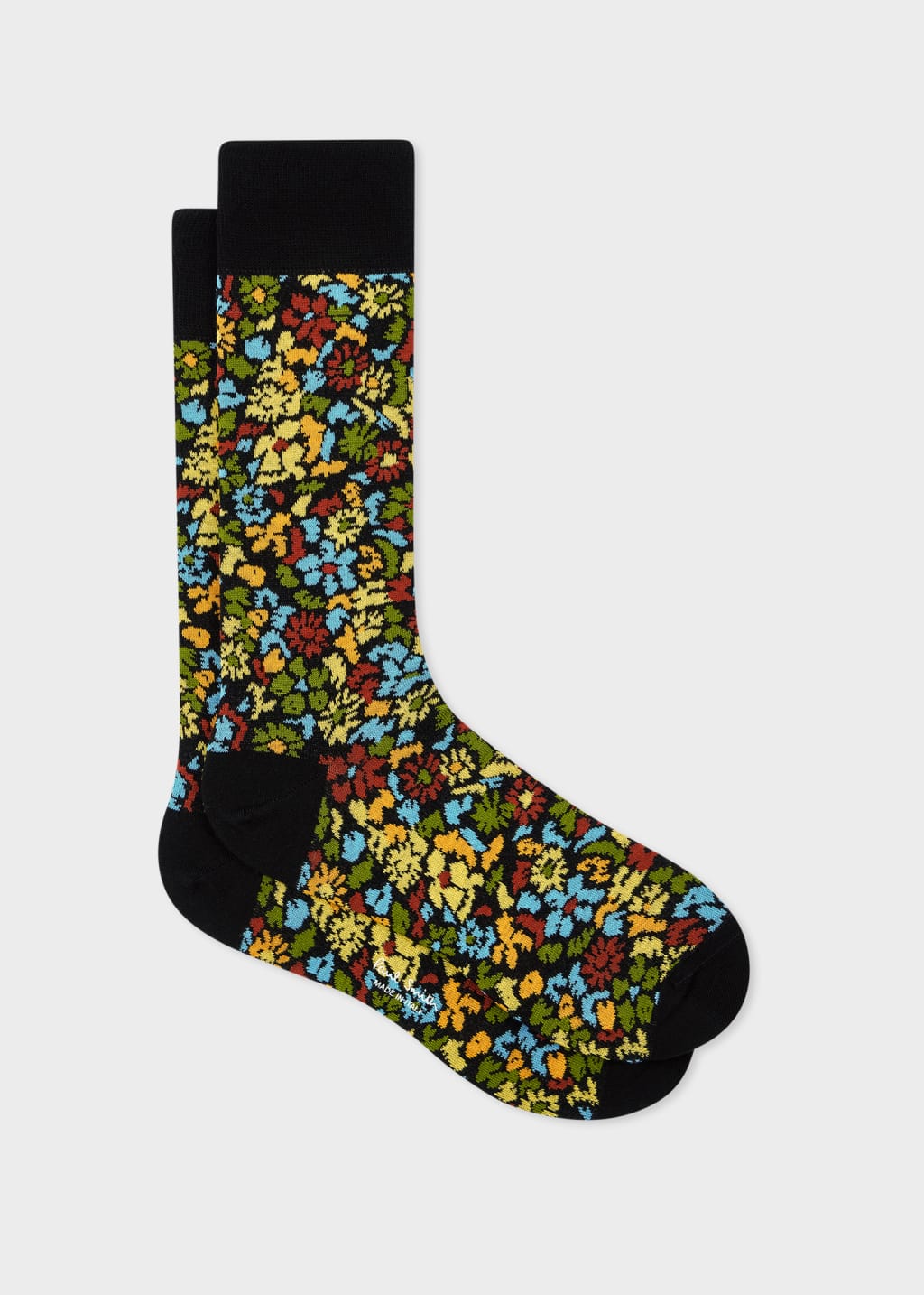 Men's Black Floral Socks