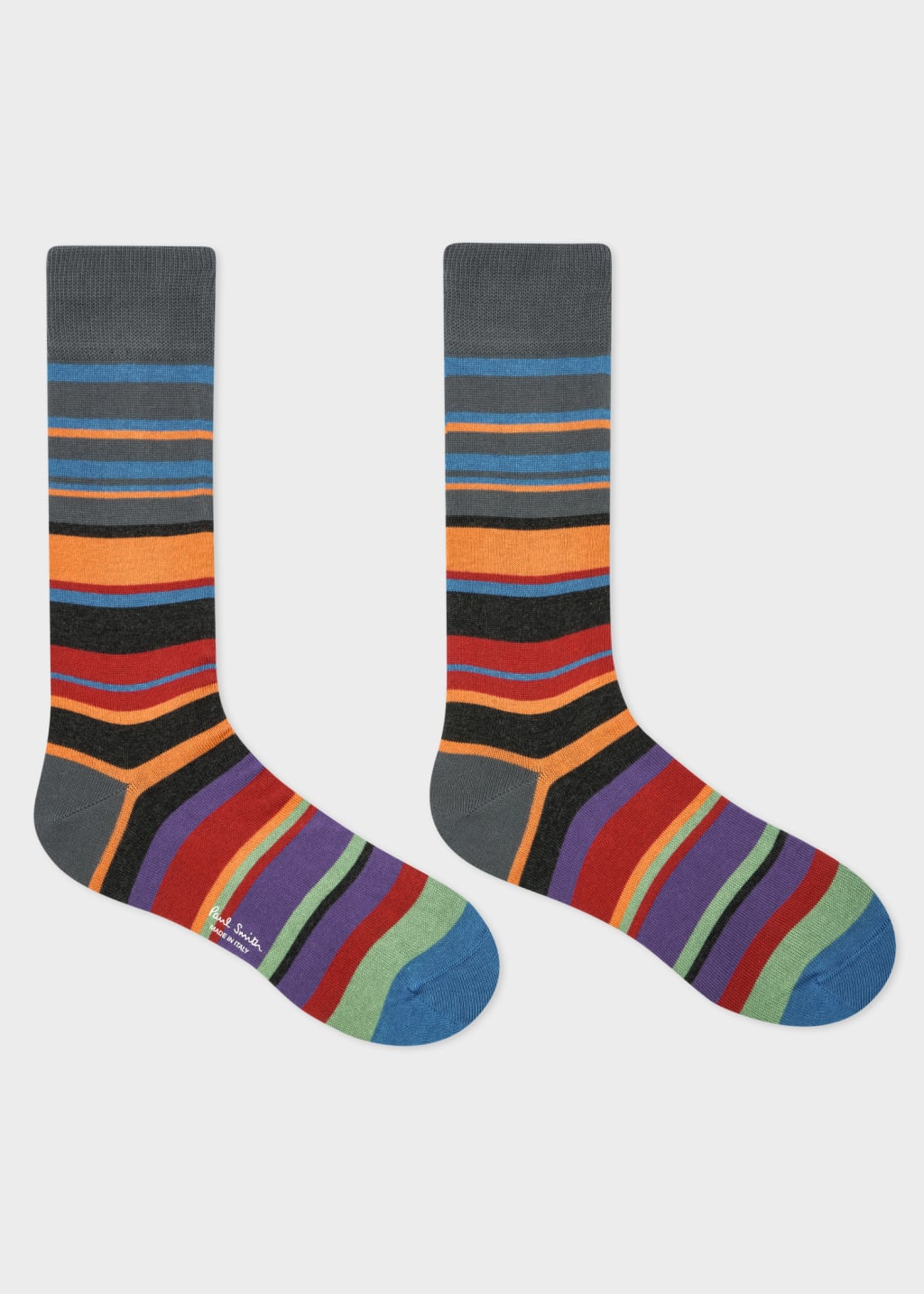 Grey Mixed Stripe Socks