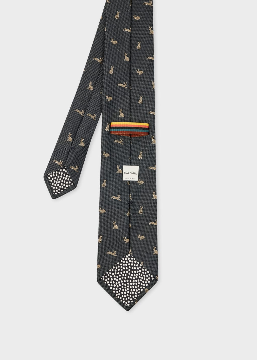 Grey 'Rabbit' Silk-Wool Tie