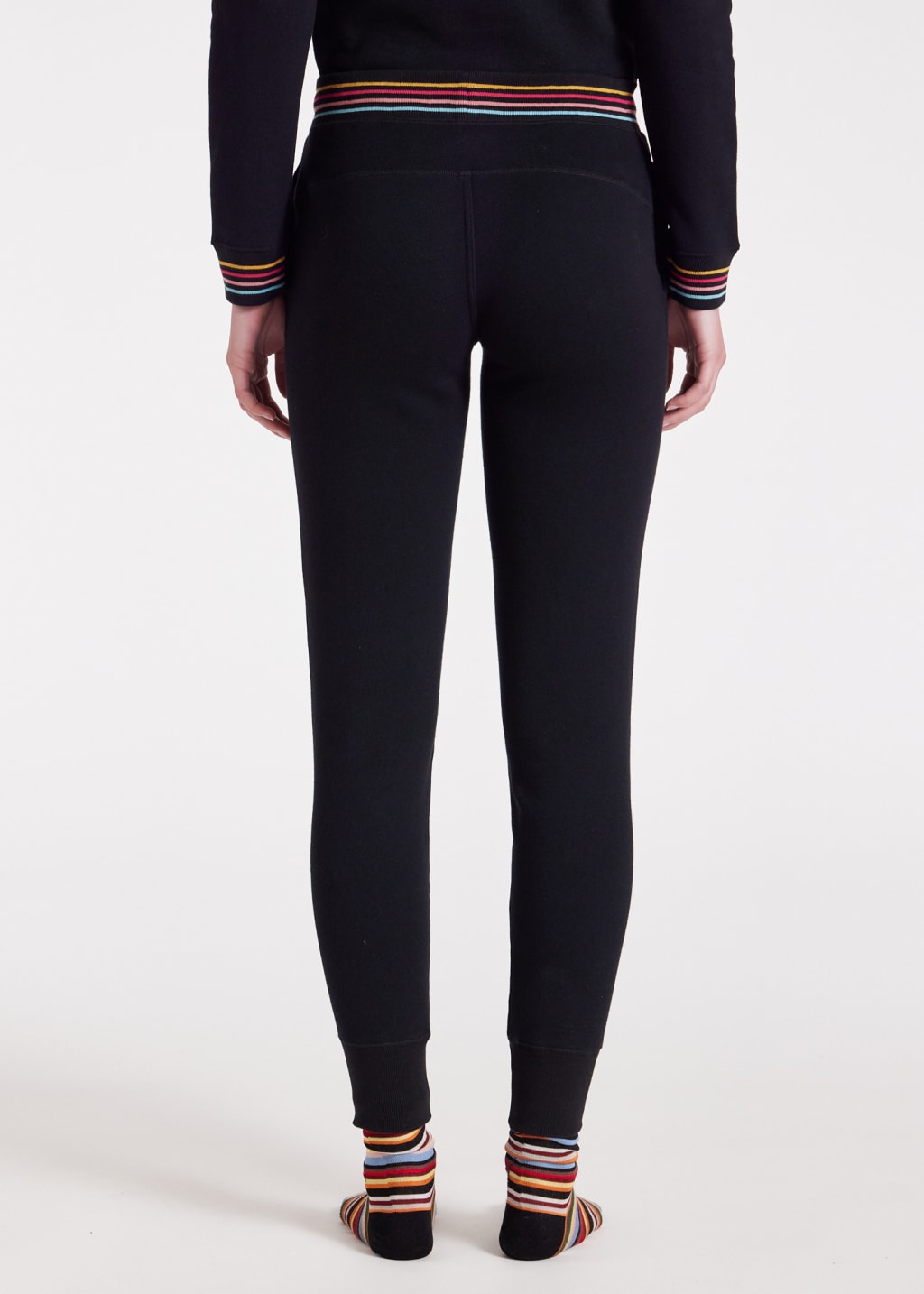 Women's Black Lounge Sweatpants With 'Swirl' Trims