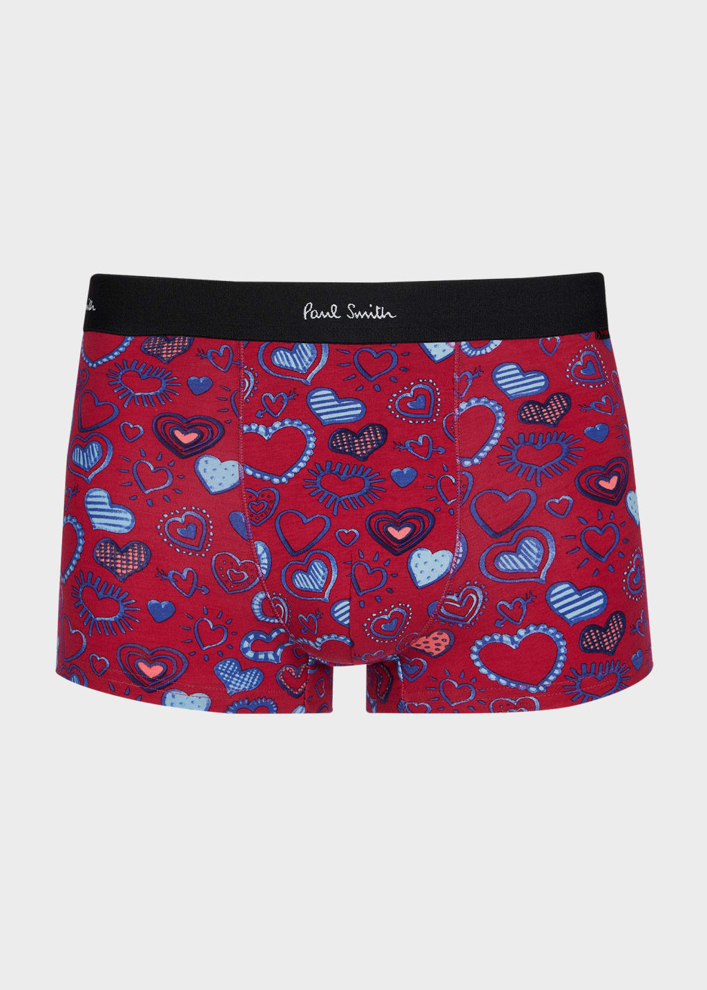 Men's Burgundy 'Doodle Heart' Boxer Briefs