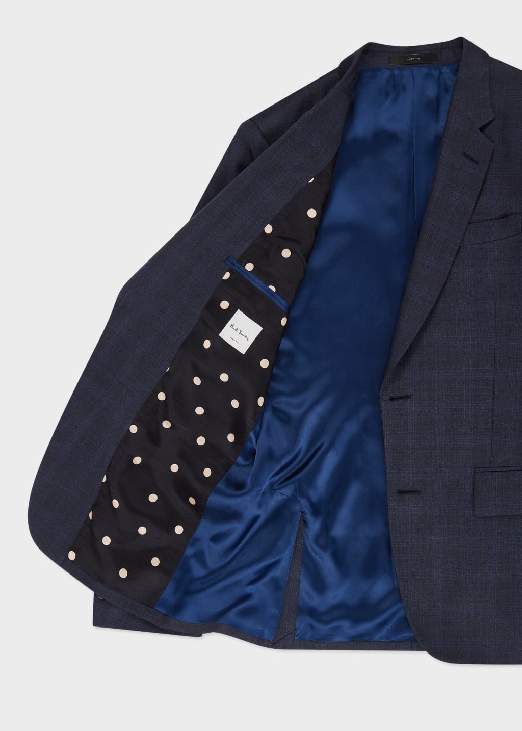 The Soho - Tailored-Fit Dark Blue Check Wool Three-Piece Suit