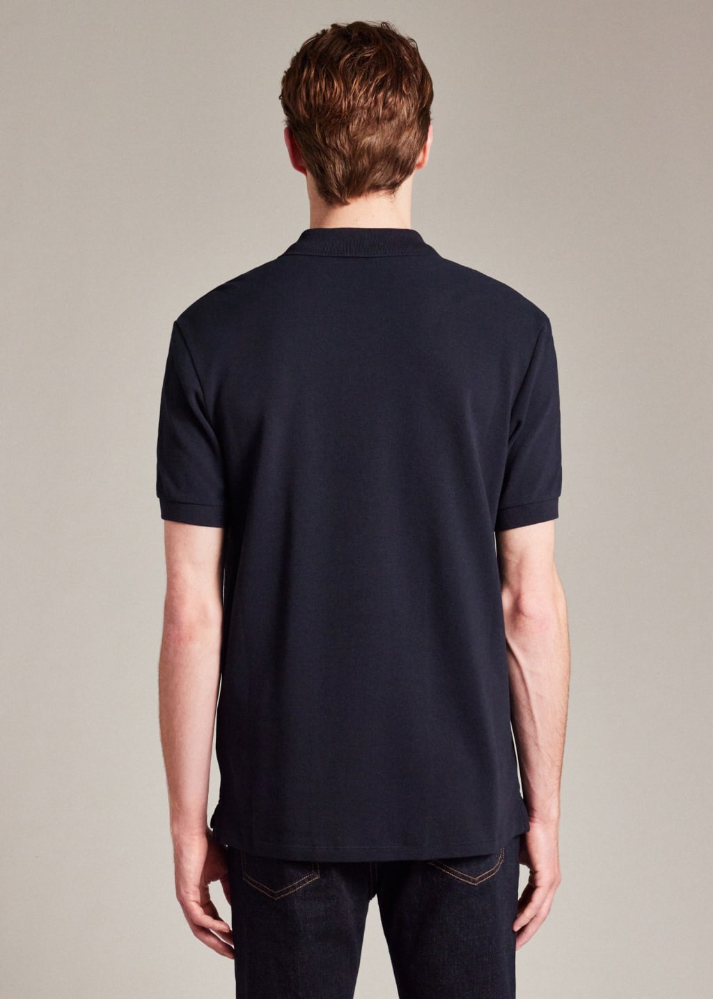 Men's Dark Navy Cotton-Piqué Zebra Logo Polo Shirt