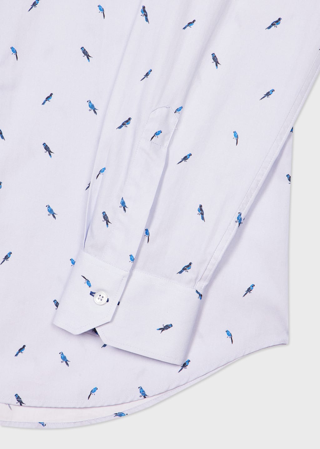 Men's Tailored-Fit Light Blue 'Bird' Print Shirt