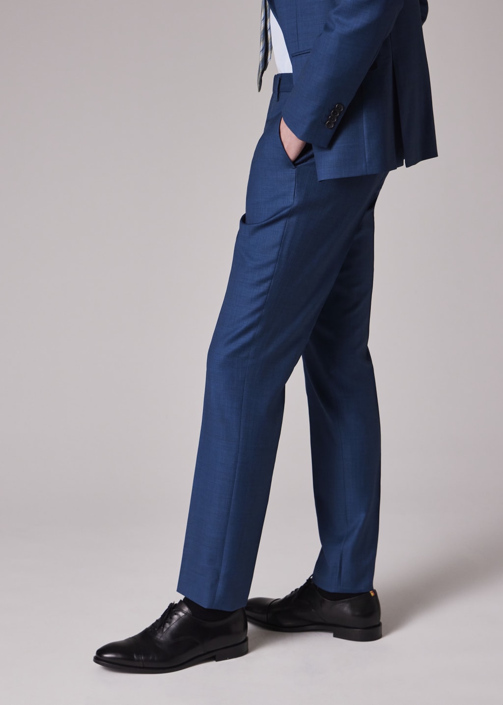 The Soho - Tailored-Fit Teal Sharkskin Wool Suit