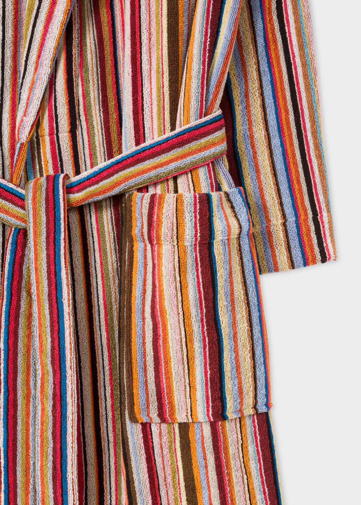 'Signature Stripe' Woven Cotton Bathrobe
