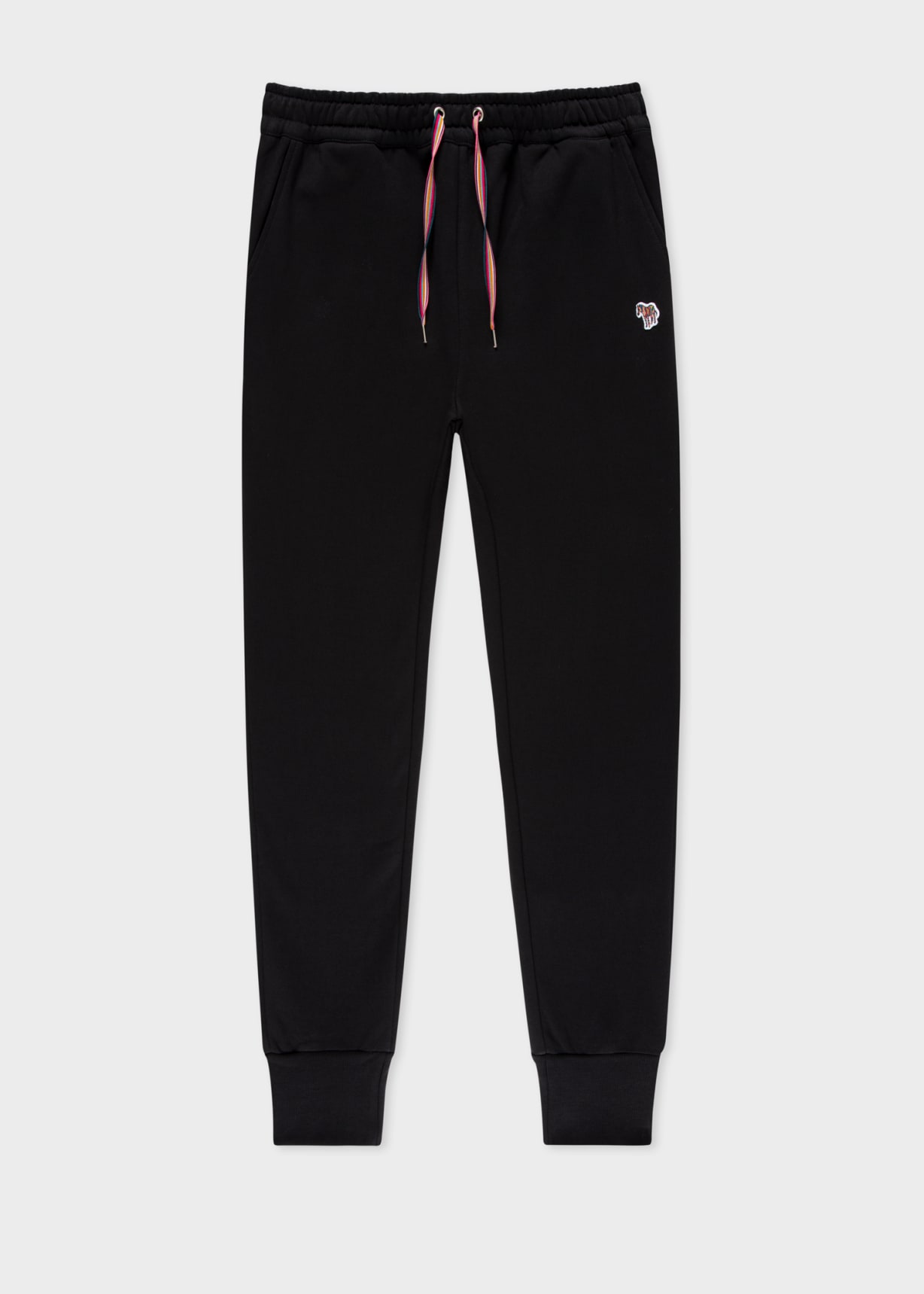 Women's Black Lounge Zebra Logo Cotton Sweatpants