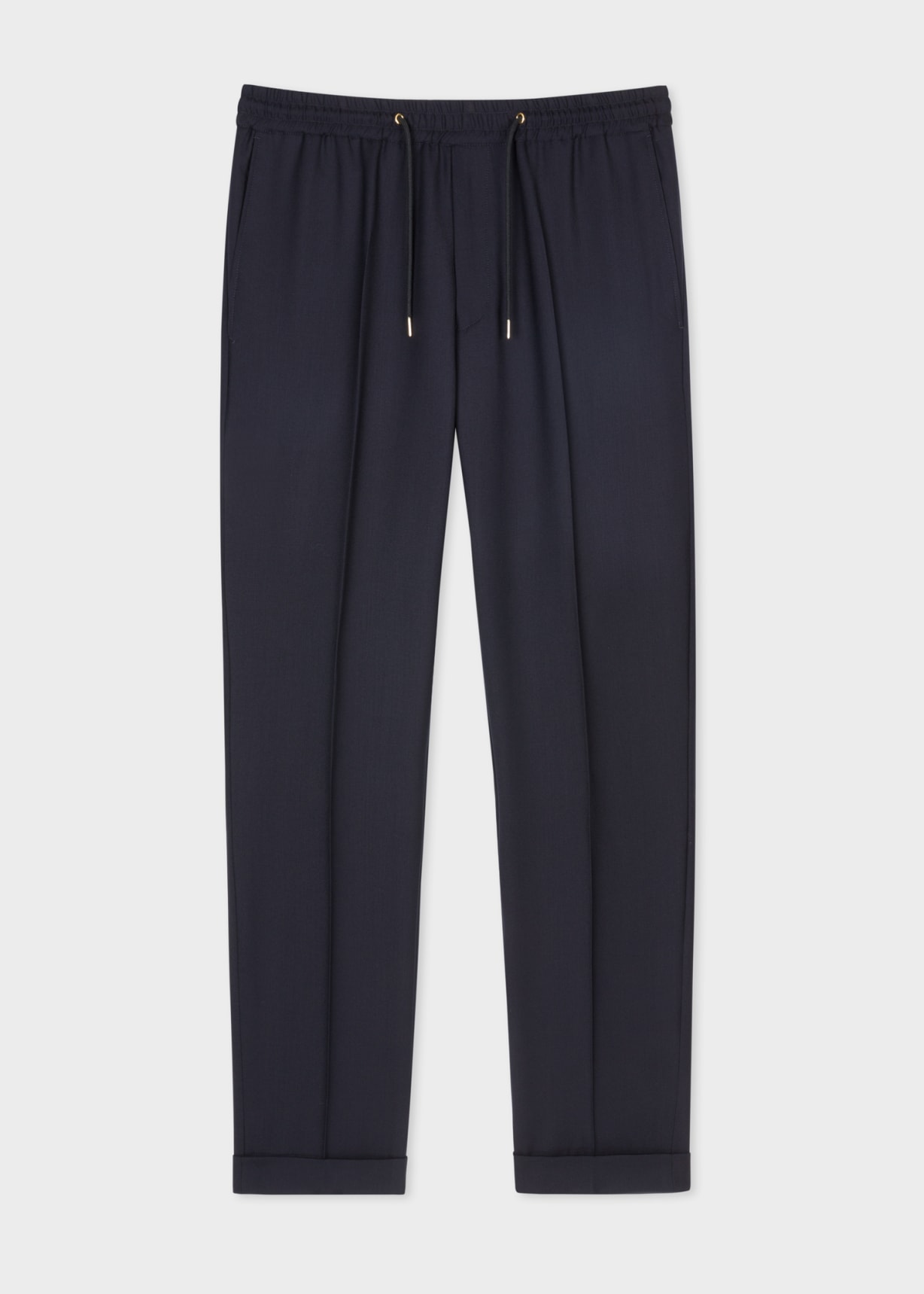 A Suit To Travel In - Navy Drawstring-Waist Wool Pants