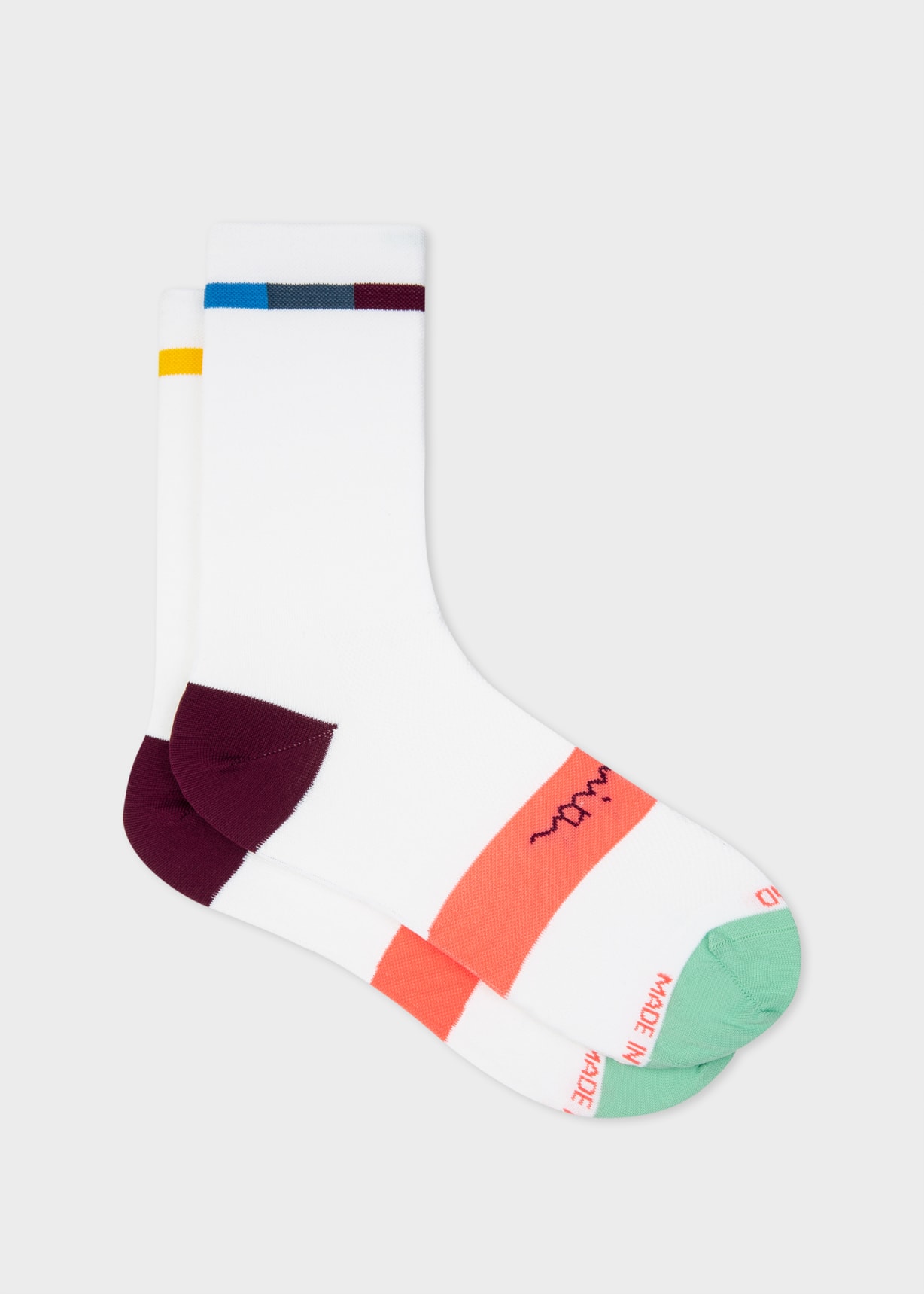 White 'Artist Stripe' Cycling Socks