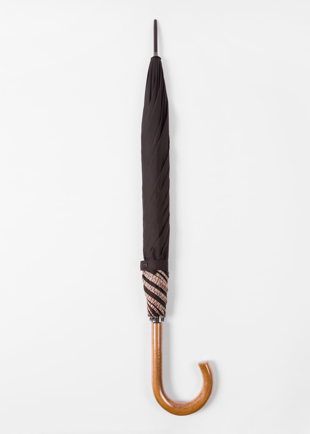 'Signature Stripe' Border Walker Umbrella With Wooden Handle