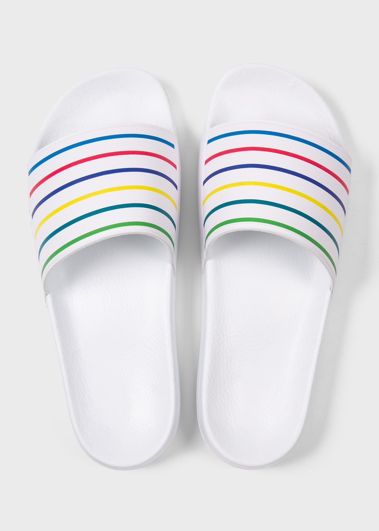 Men's White 'Sports Stripe' 'Nyro' Sliders