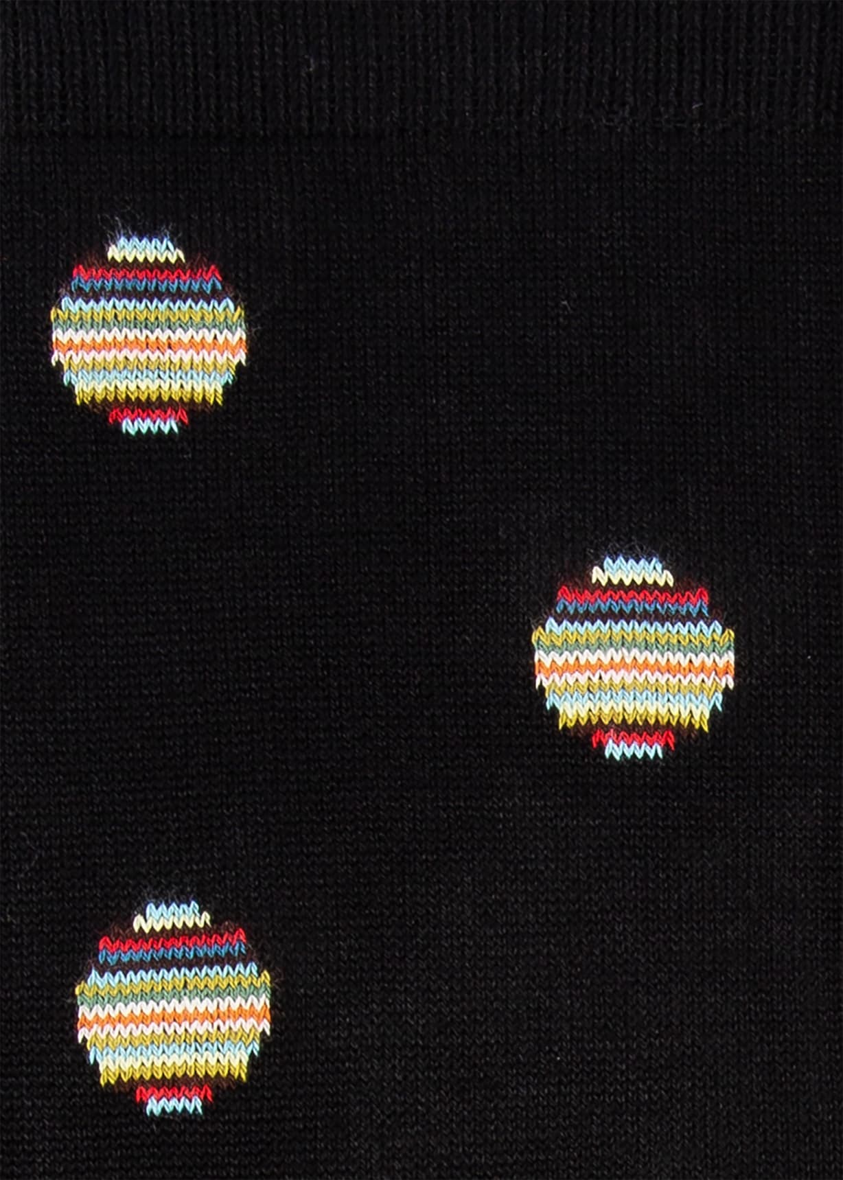 Men's Black 'Signature Stripe Polka Dot' Socks
