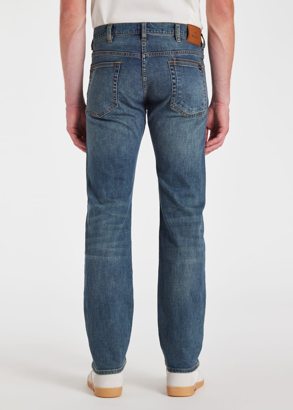 Standard-Fit 11.8oz 'Crosshatch Stretch' Blue-Rinse Jeans