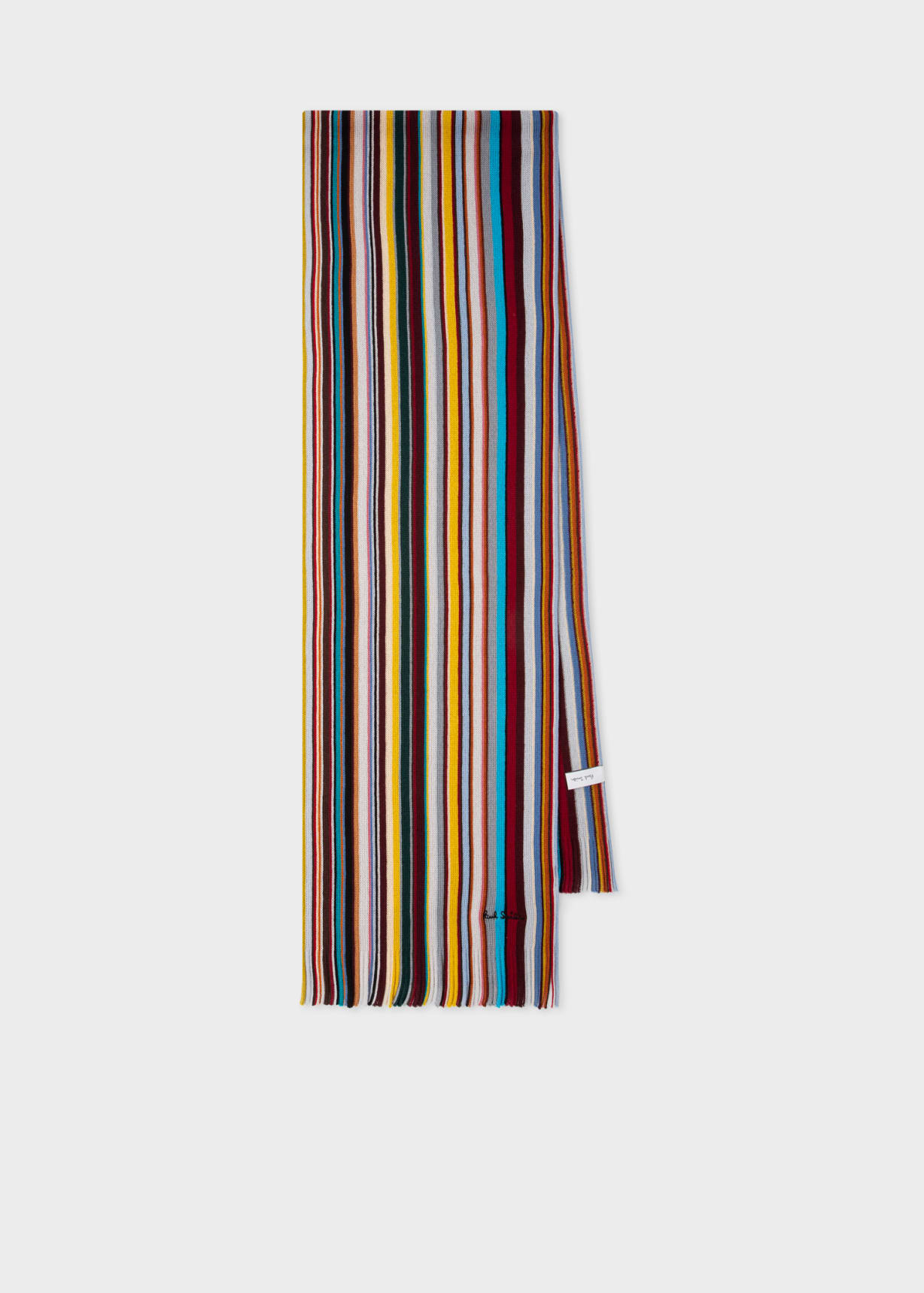 Knitted Merino Wool 'Signature Stripe' Scarf