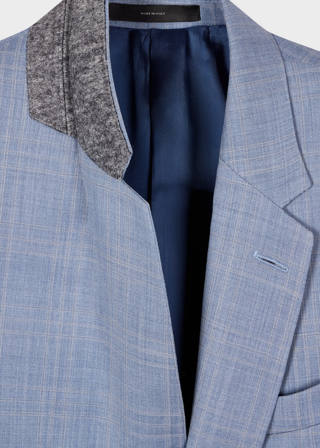 The Soho - Tailored-Fit Pale Blue Check Wool Suit