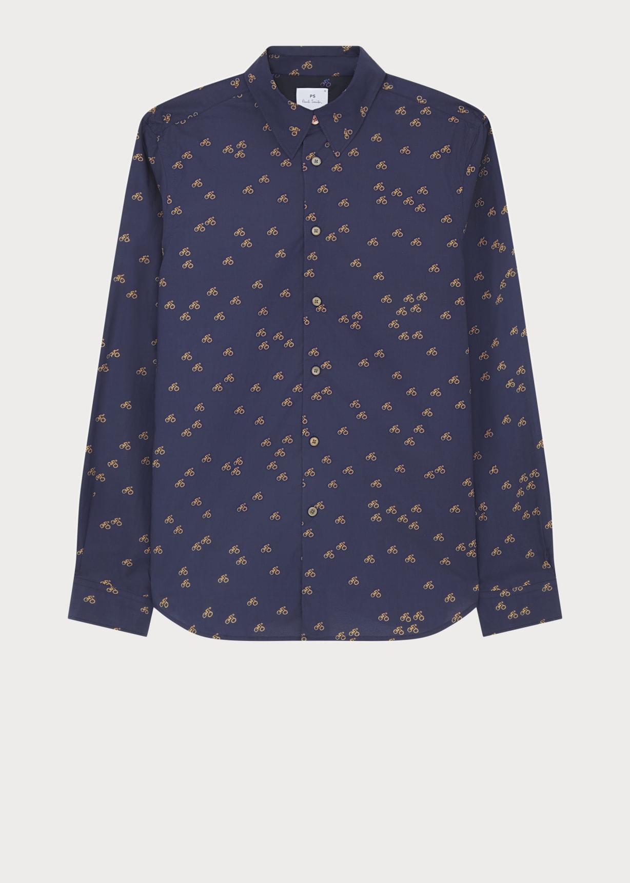 Men's Tailored-Fit Black 'Cyclist' Print Shirt