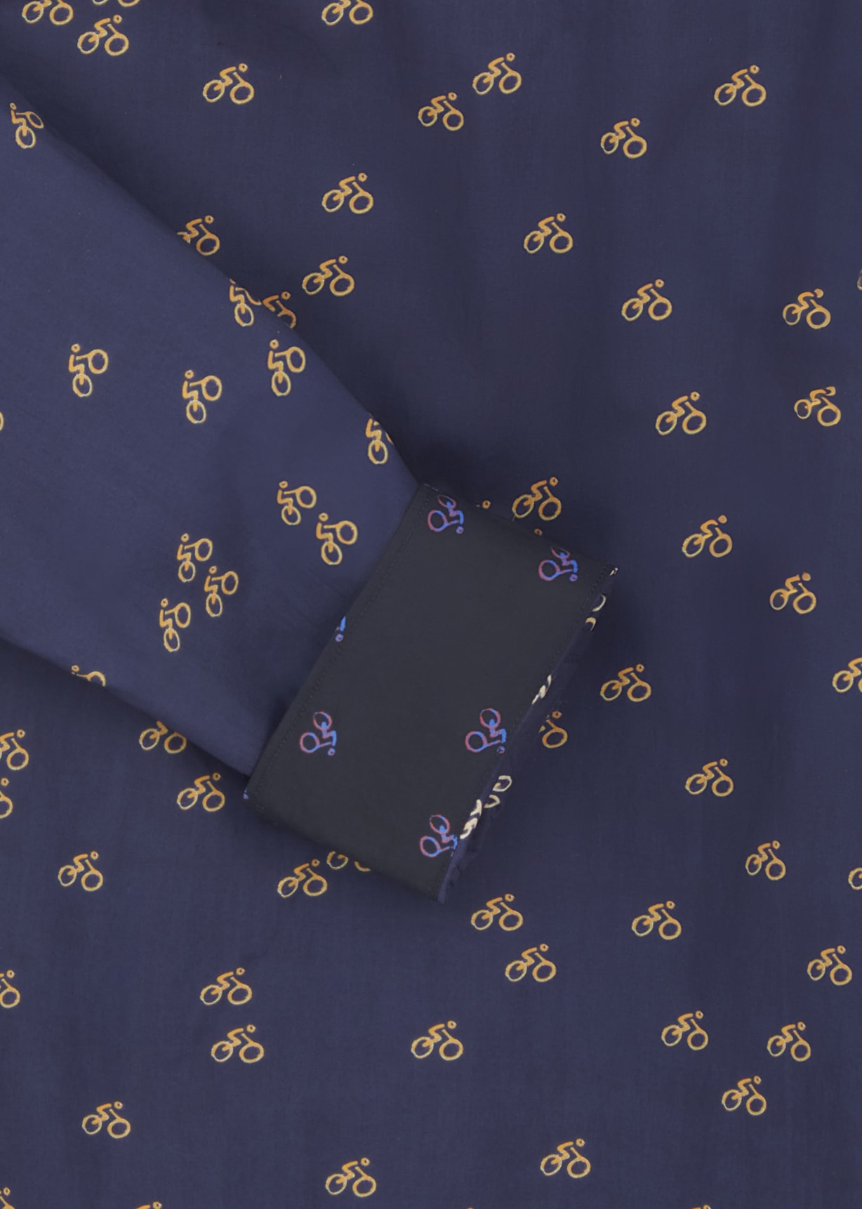 Men's Tailored-Fit Black 'Cyclist' Print Shirt