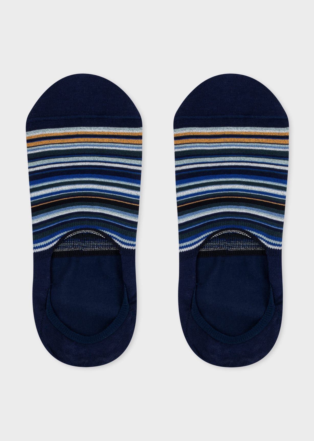 Black, Navy & White 'Signature Stripe' Loafer Socks Three Pack