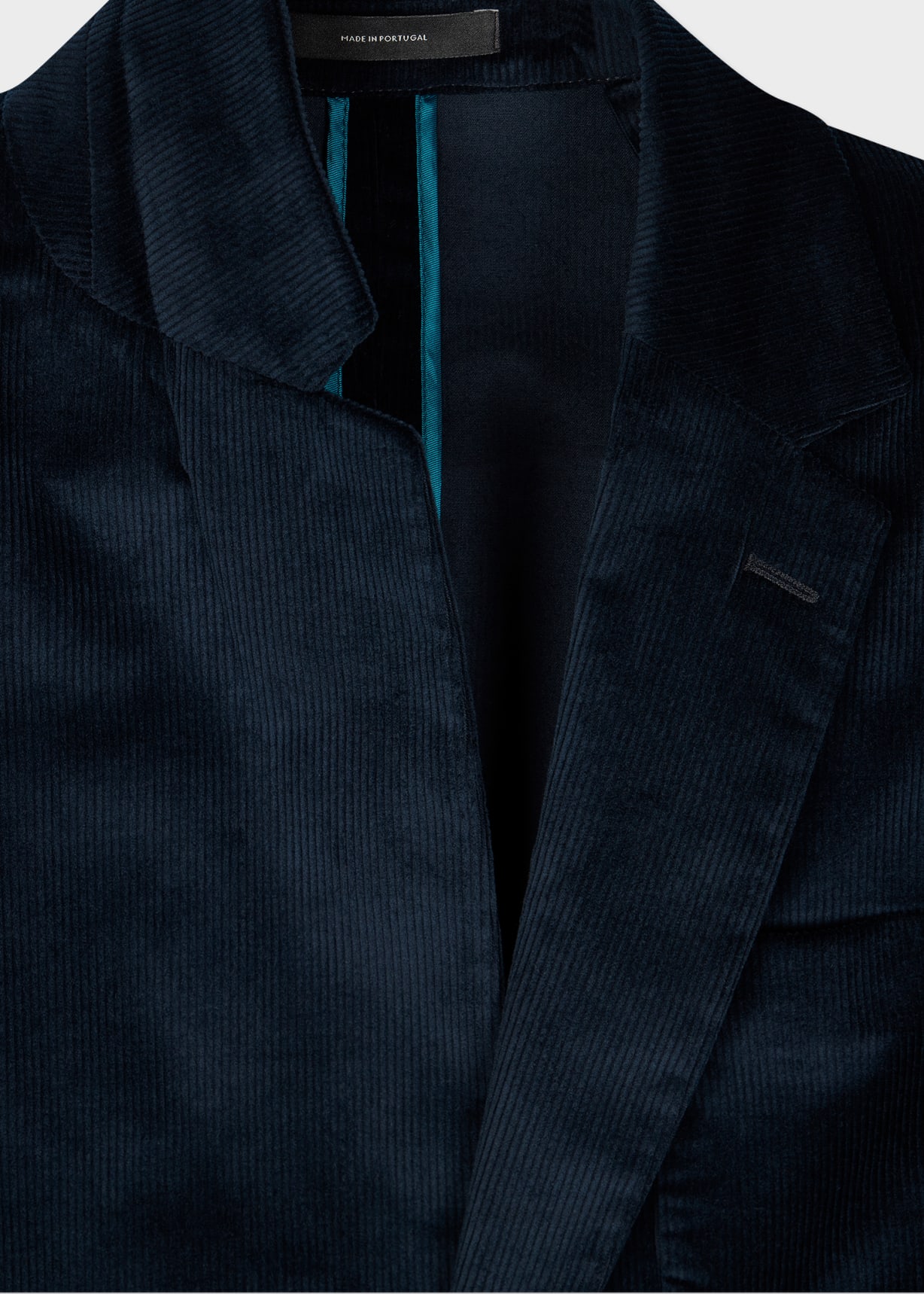 Men's Navy Cotton-Blend Corduroy Unlined Blazer