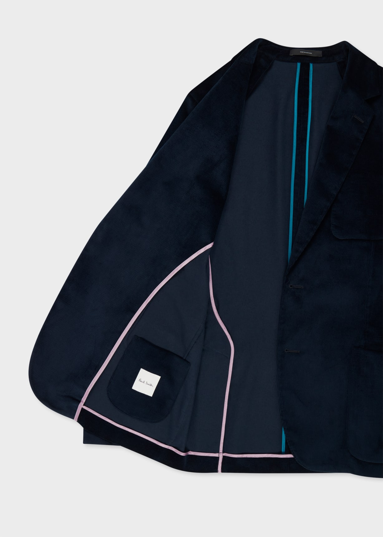 Men's Navy Cotton-Blend Corduroy Unlined Blazer