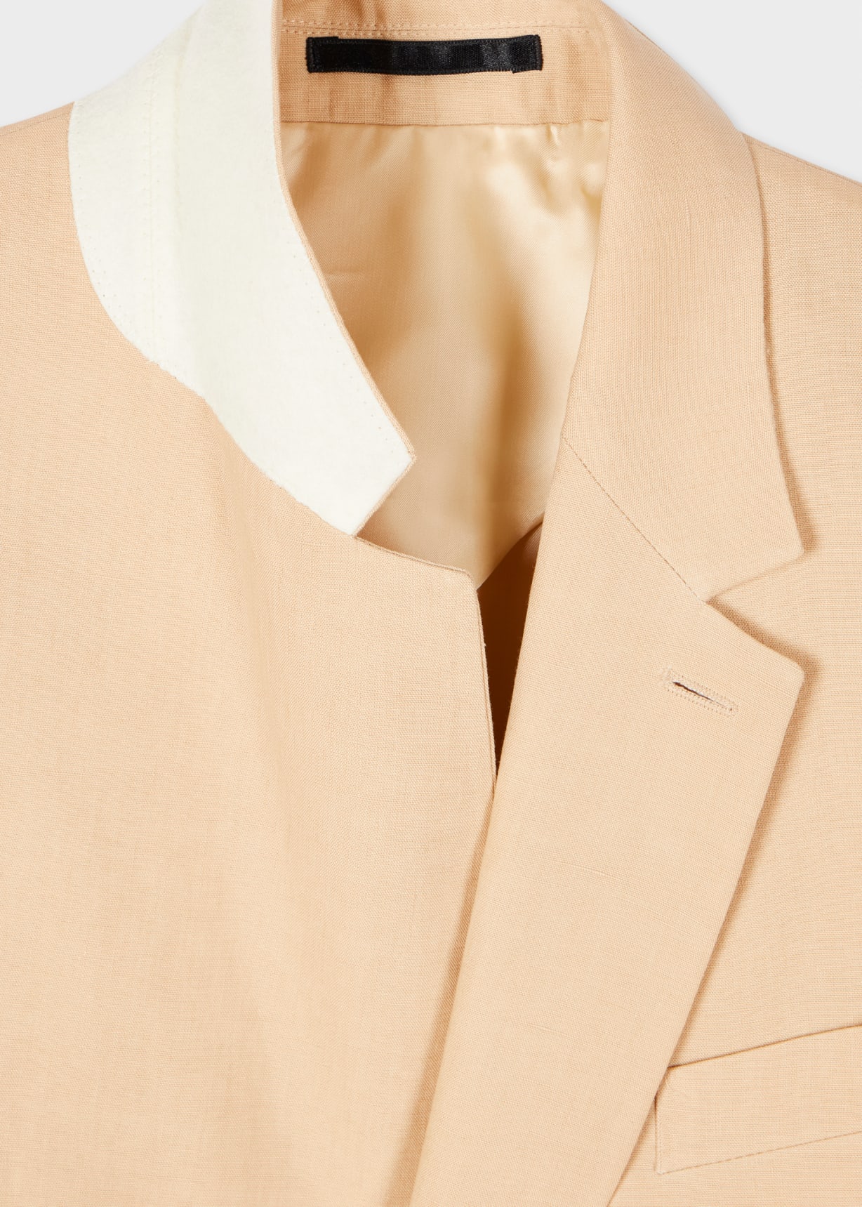 Men's Beige Linen Buggy-Lined Blazer